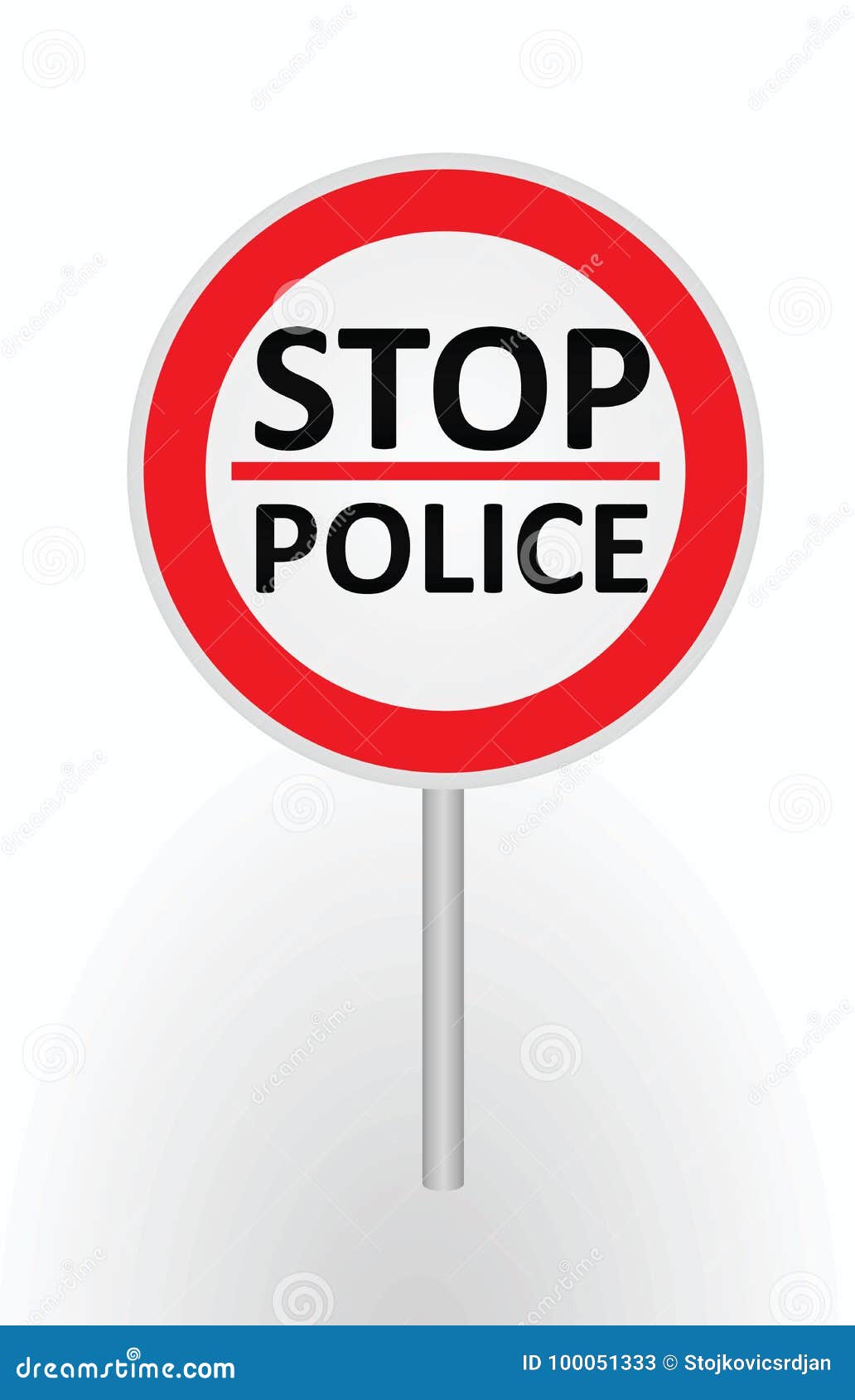 Stop police sign stock vector. Illustration of limit - 100051333