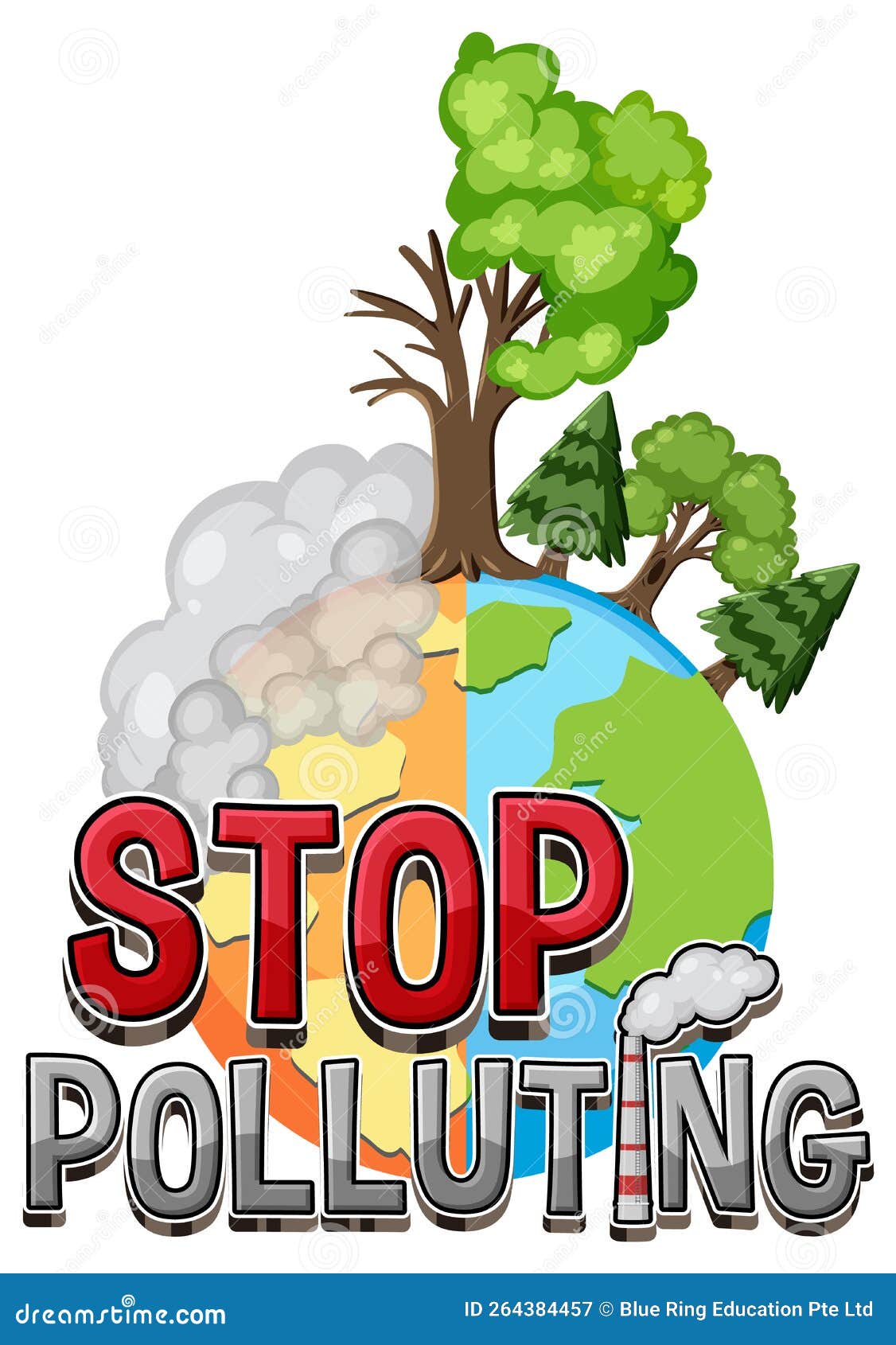 Stop Pollution Banner Vector Concept Stock Vector - Illustration of ...