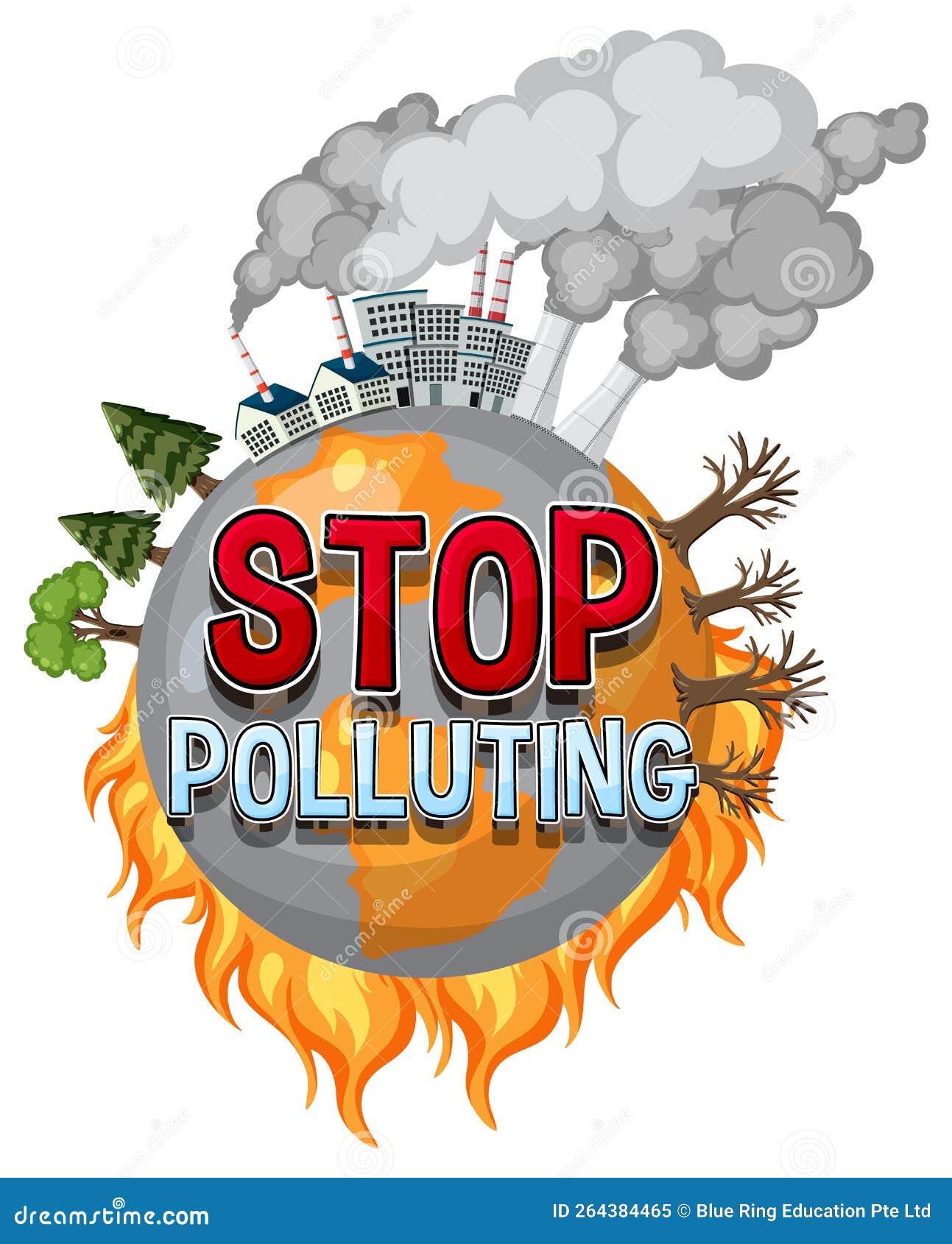 Stop Pollution Banner Vector Concept Stock Vector - Illustration of ...
