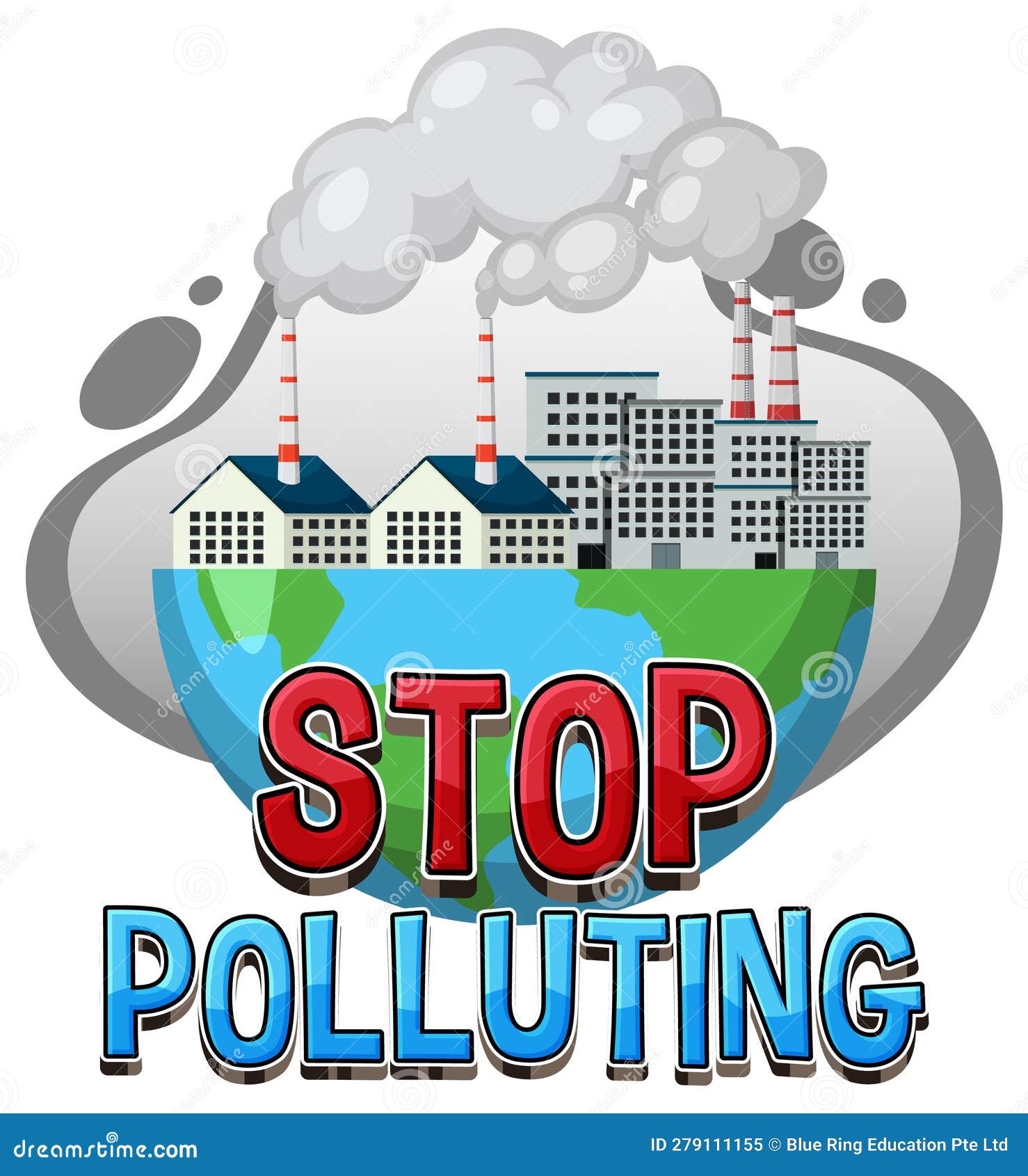 Stop Pollution Banner Vector Concept Stock Vector - Illustration of ...
