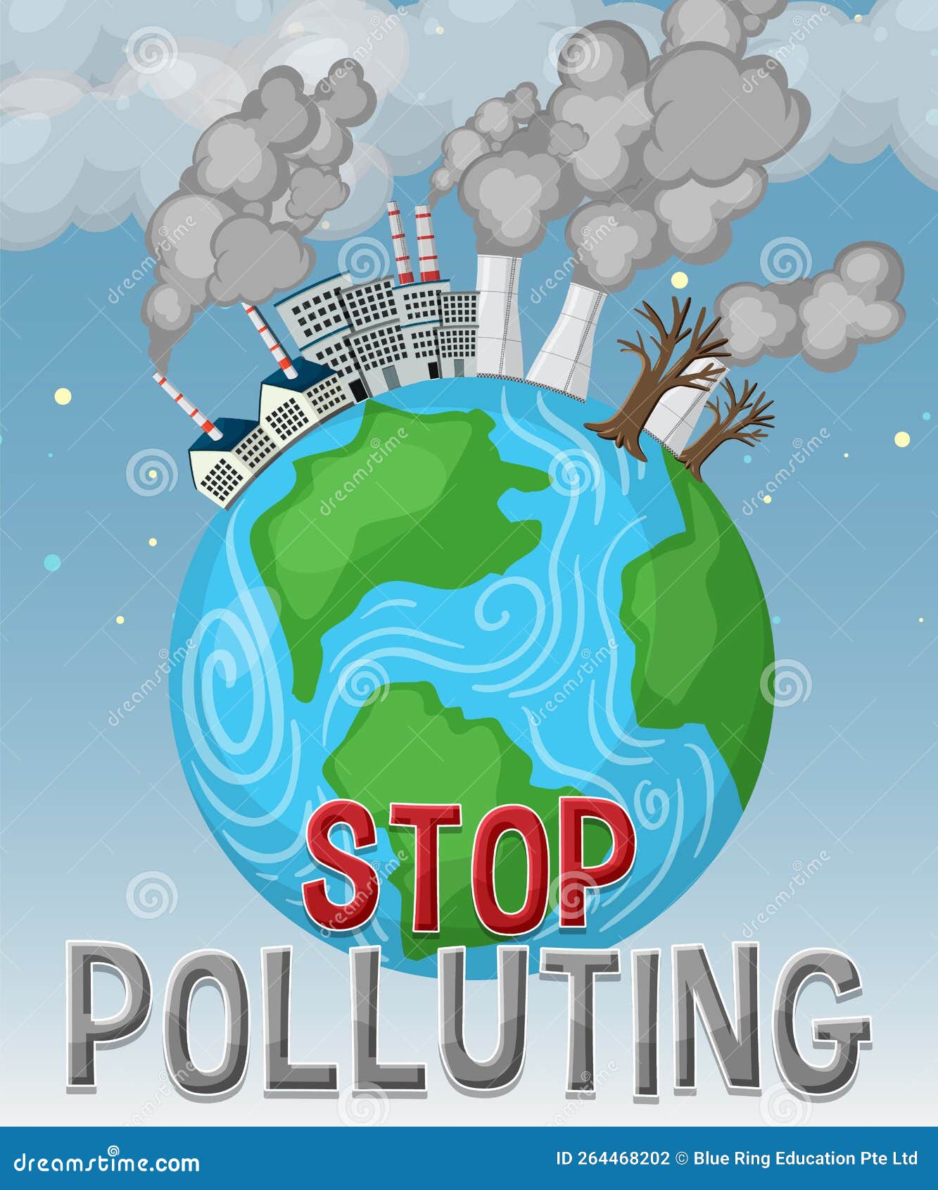 Stop Pollution Banner Vector Concept Stock Vector - Illustration of ...