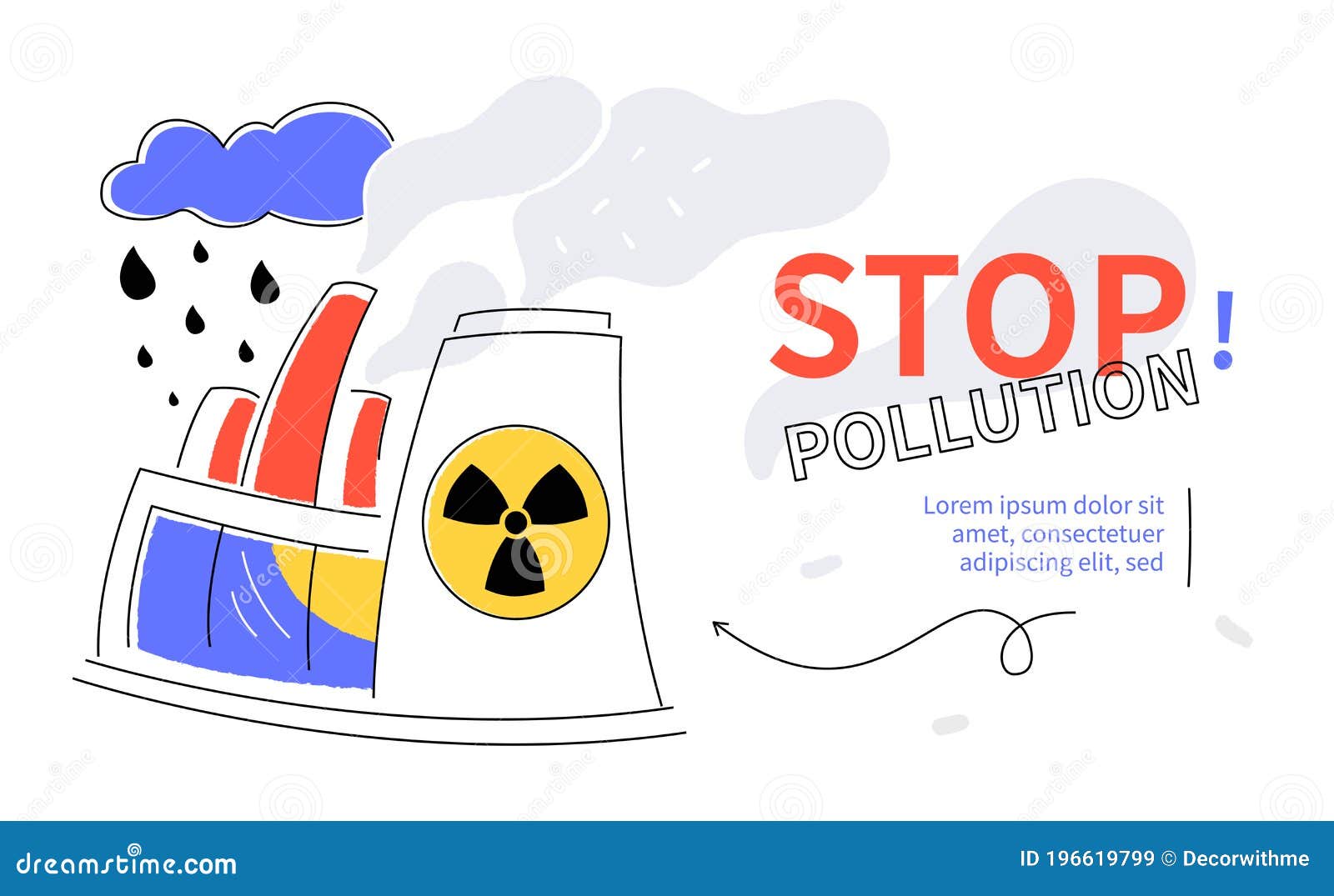 Stop Pollution - Colorful Flat Design Style Web Banner Stock Vector ...