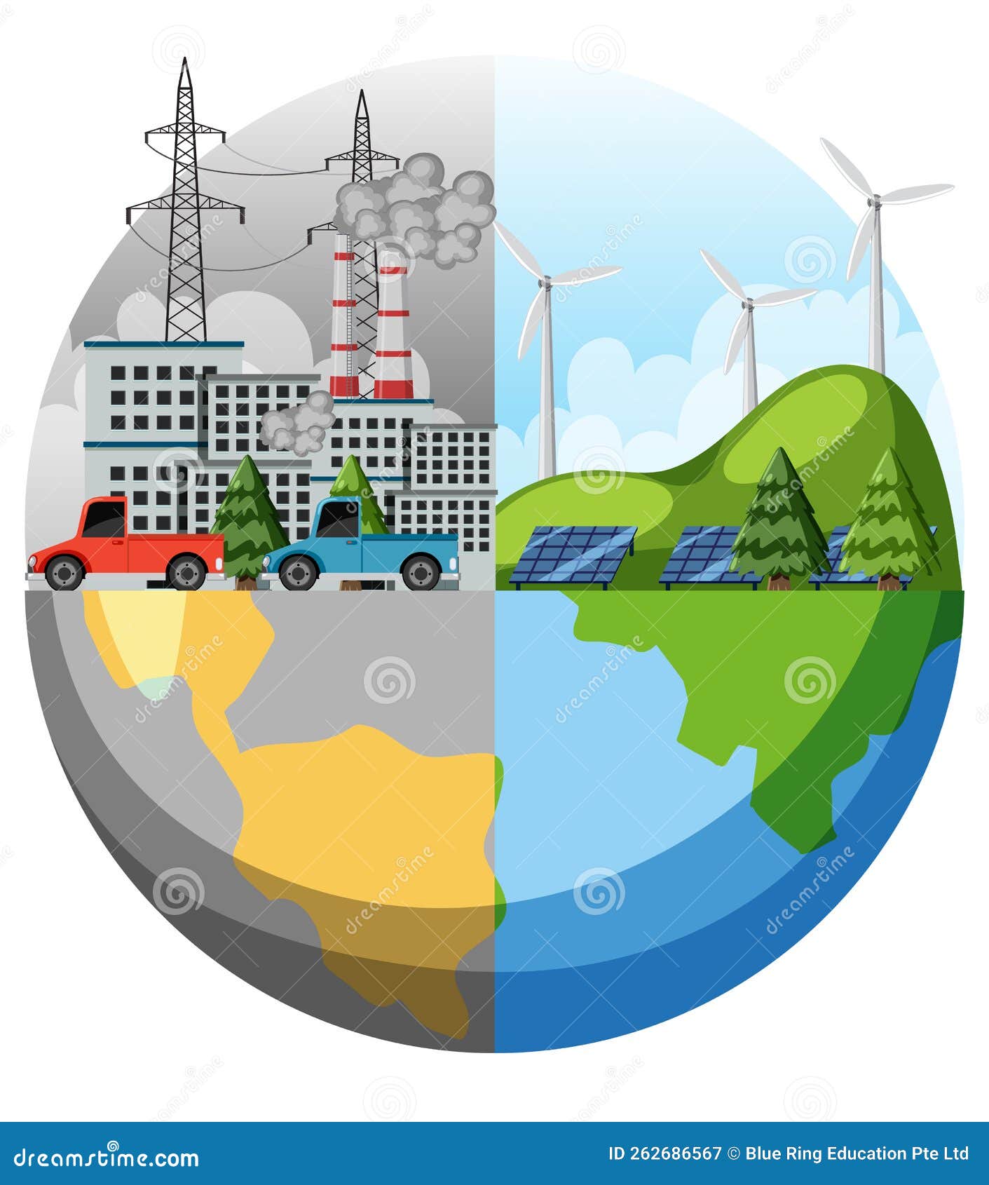Stop Pollution Earth Concept Stock Vector - Illustration of background ...