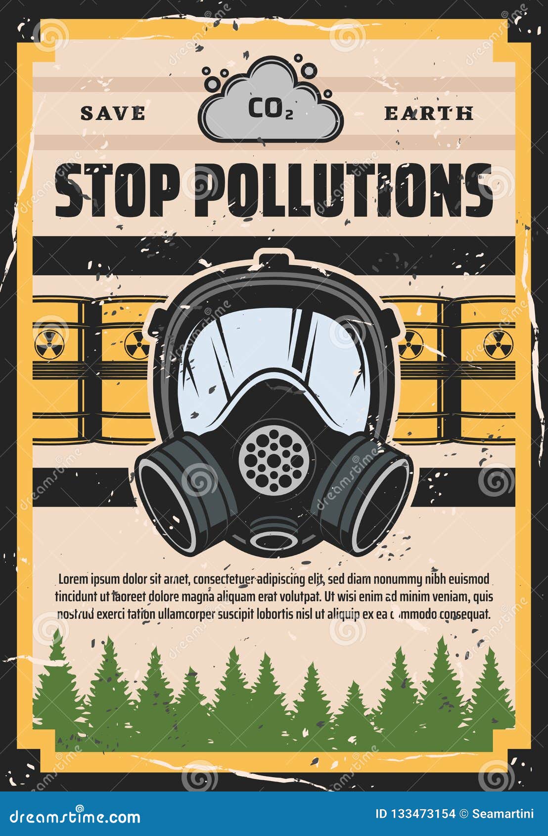 Stop Pollution, Ecology, Environment Contamination Stock Vector ...