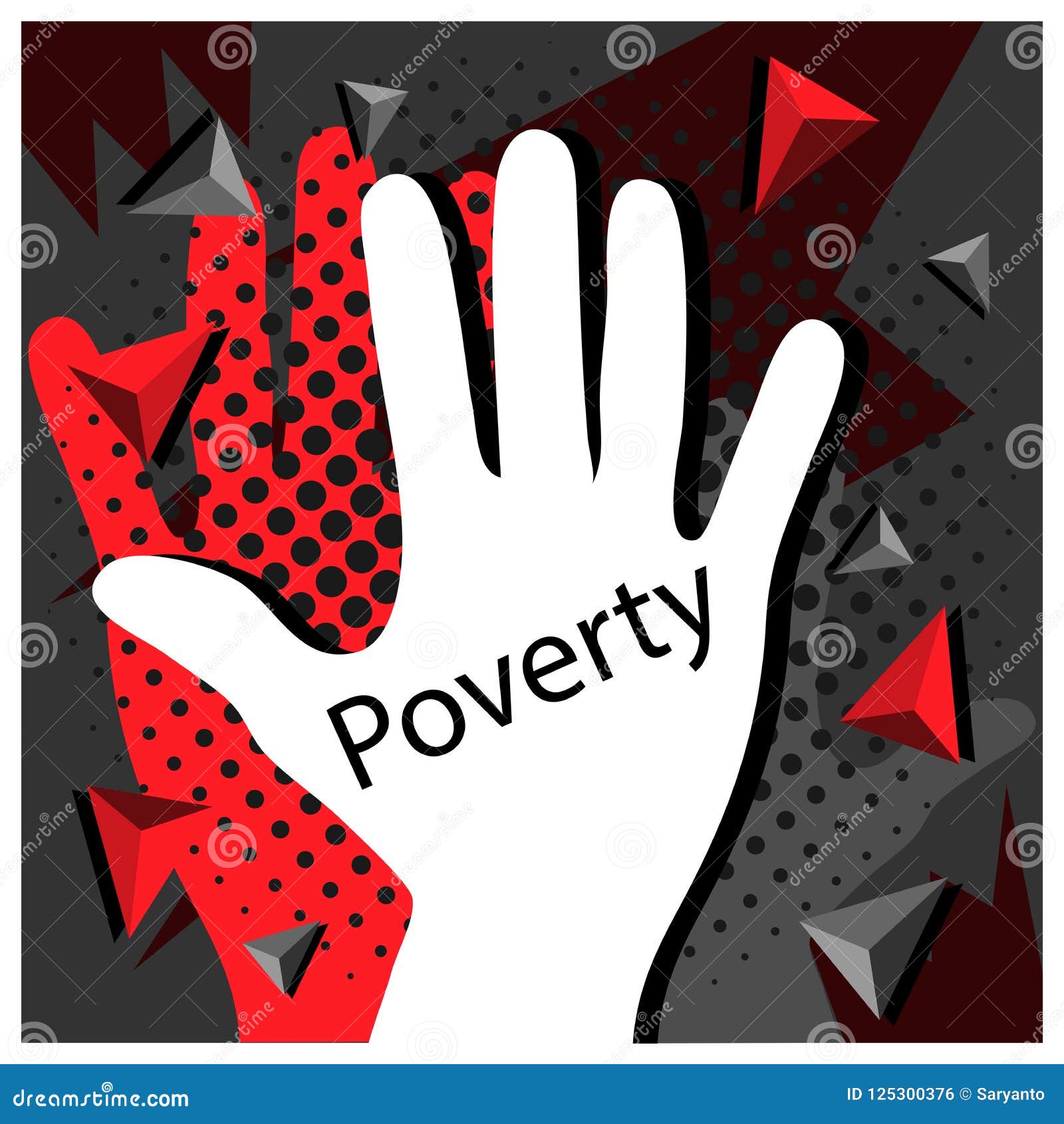 Stop Poor with Hand Vector Icon Illustration. Stock Vector ...