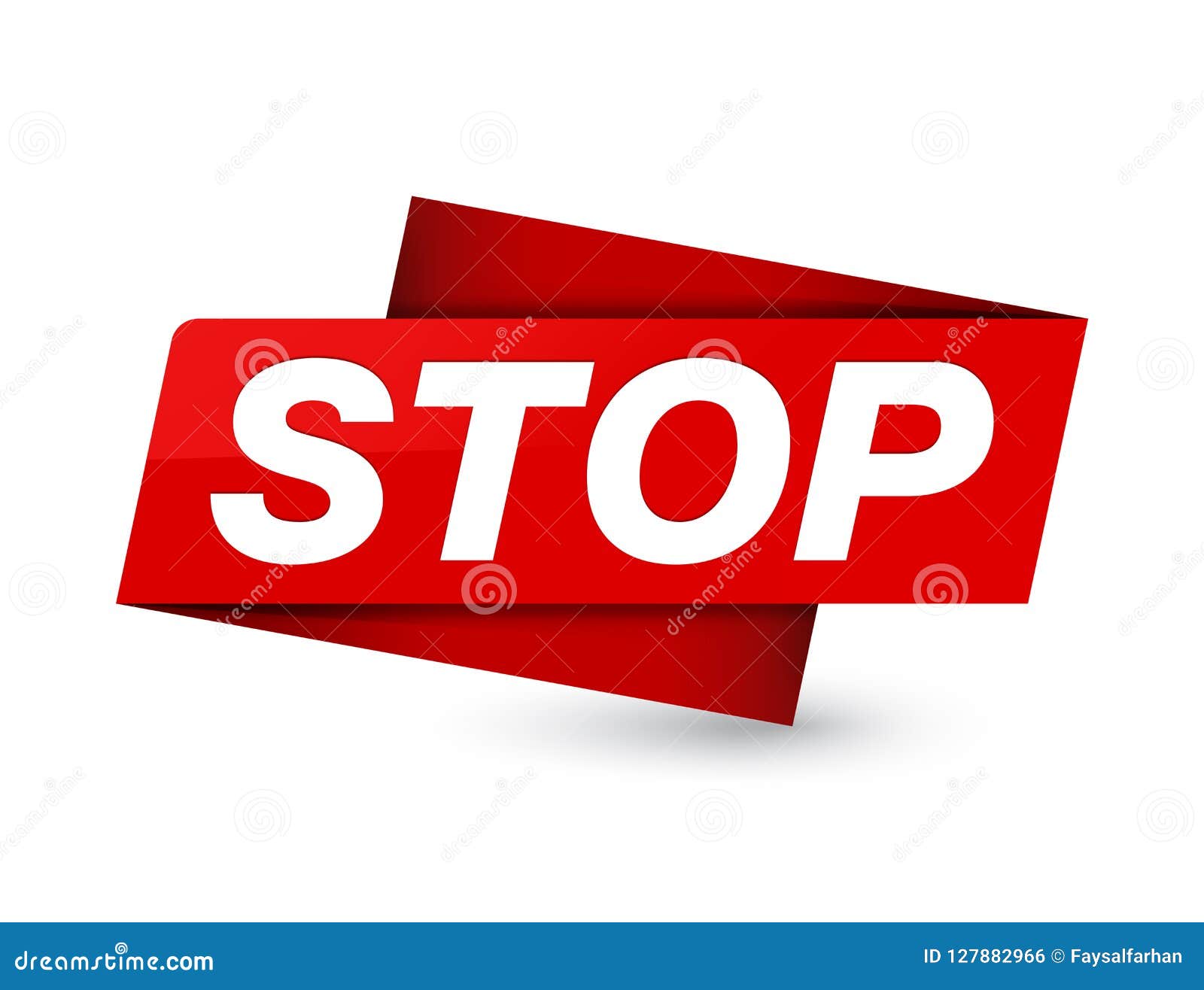Stop premium red tag sign stock illustration. Illustration of halt ...