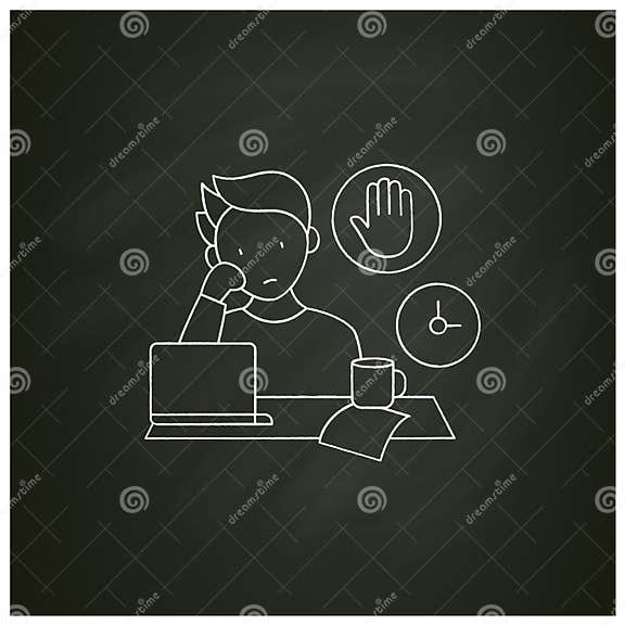 Stop Procrastinating Chalk Icon Stock Vector - Illustration of sitting ...