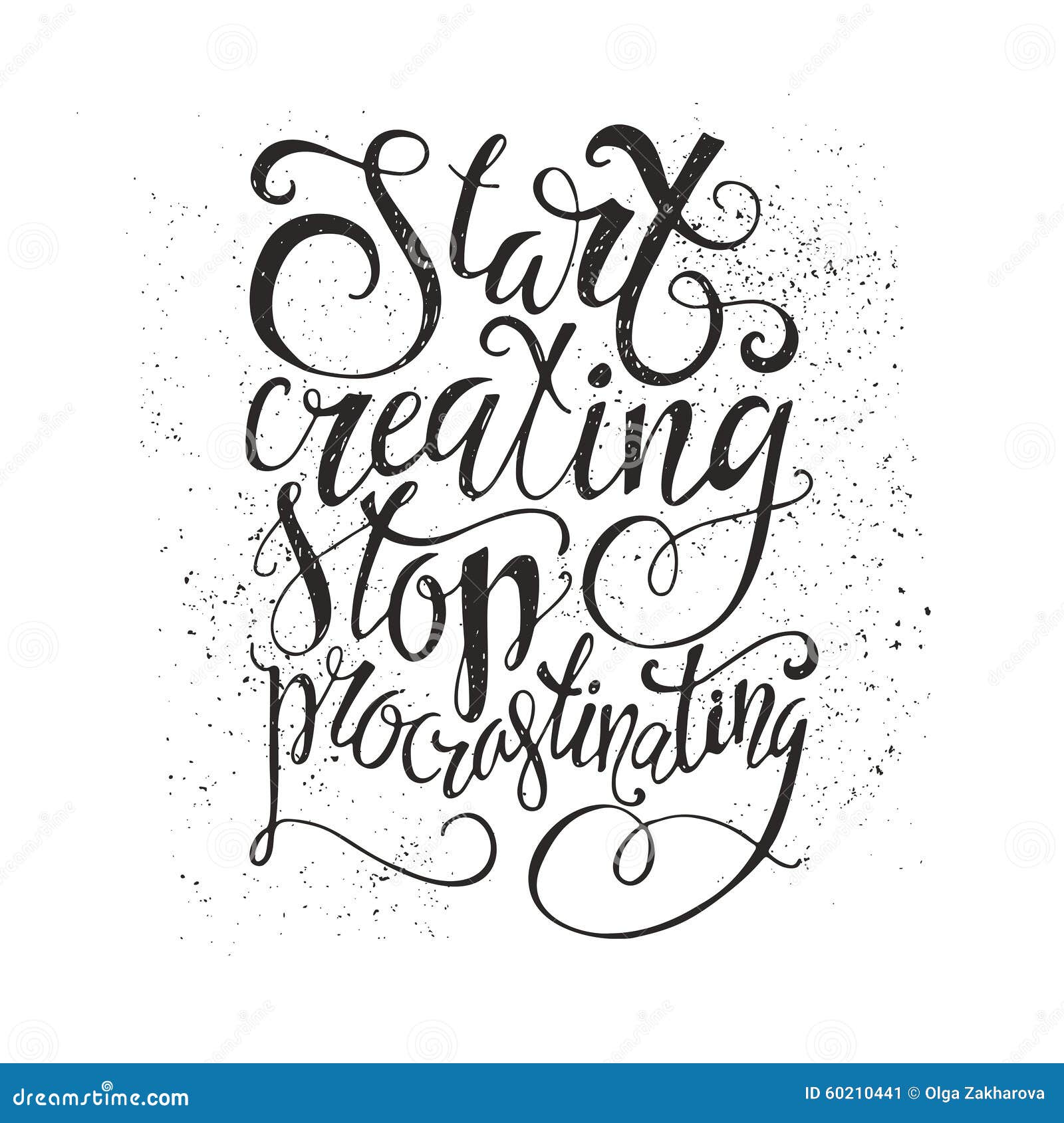 Stop Procrastination stock vector. Illustration of inspire - 60210441