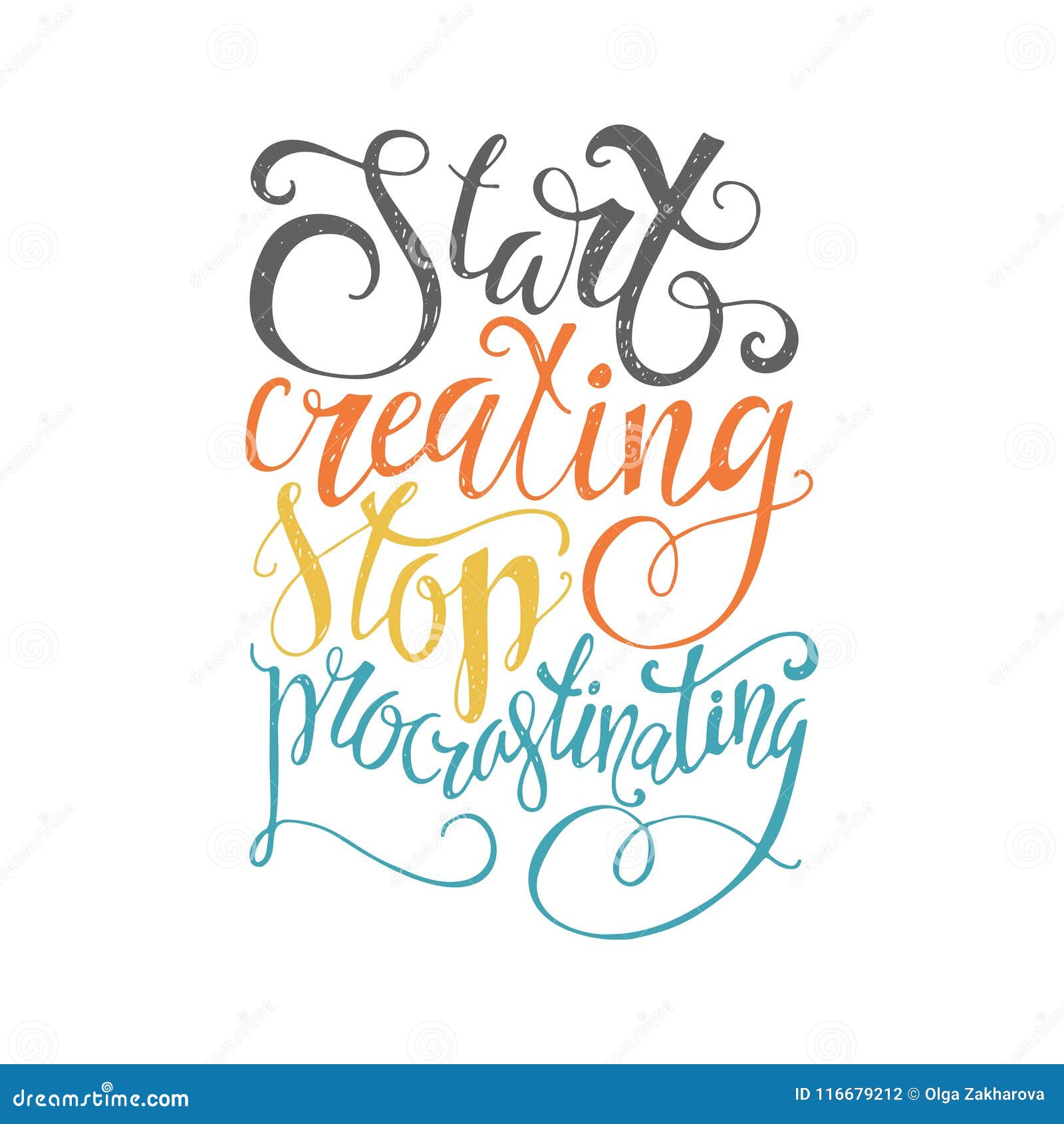 Stop Procrastination stock illustration. Illustration of typographic ...