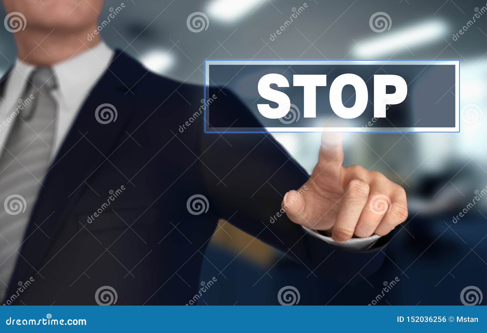 Stop Pushing Concept 3d Illustration Stock Illustration - Illustration ...