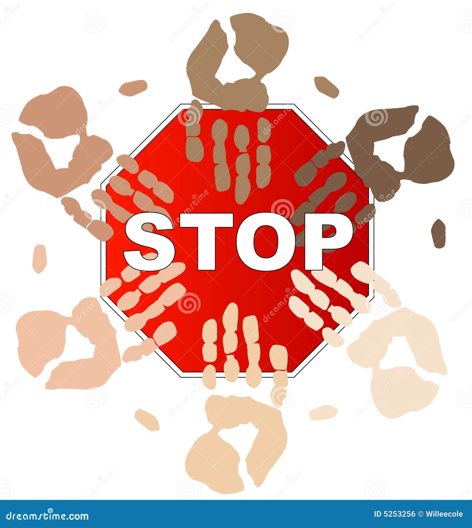 Stop racism stock vector. Illustration of diversity, community - 5253256