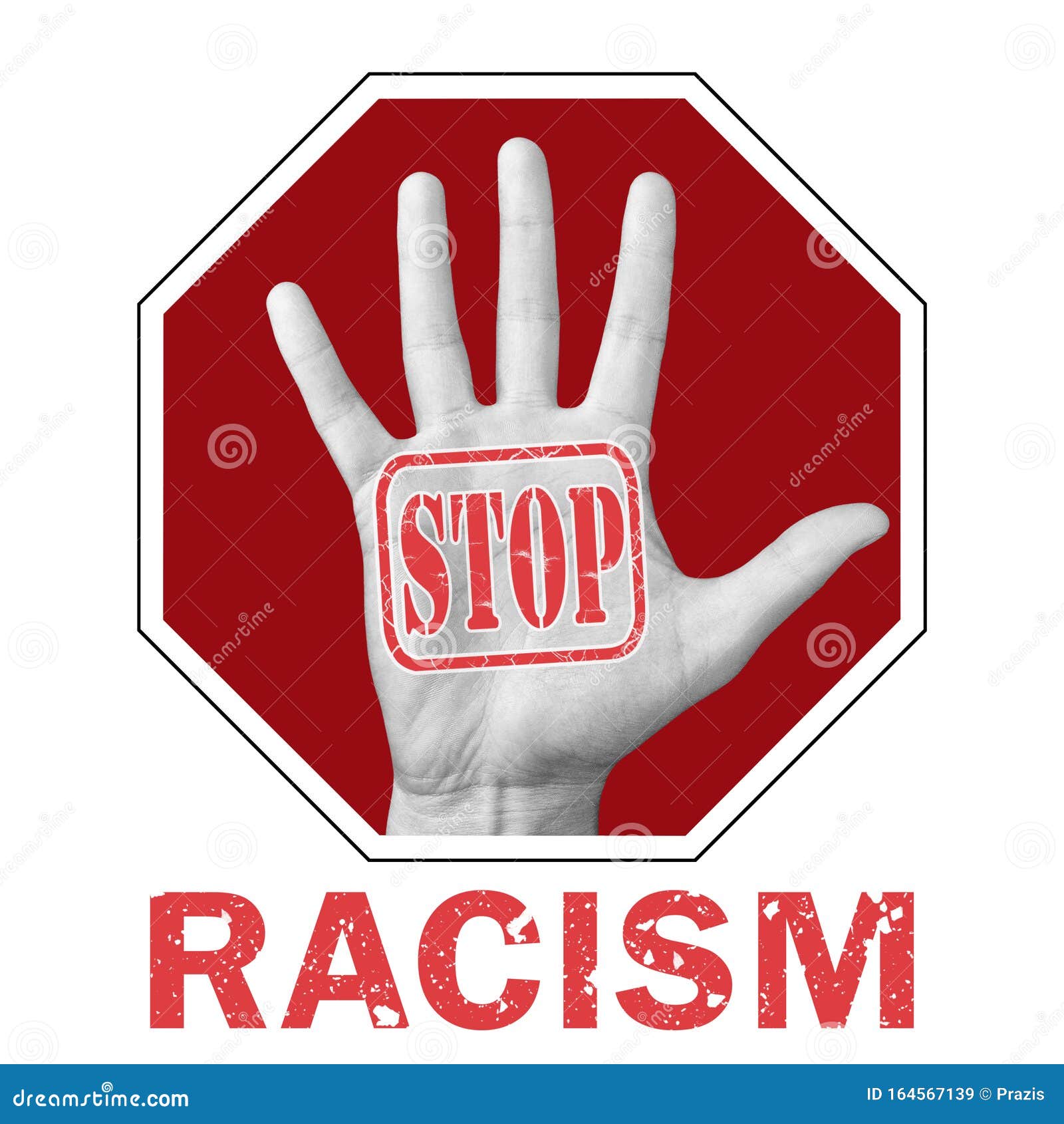 Stop Racism Conceptual Illustration. Open Hand with the Text Stop ... Stop Racism Conceptual Illustration. Open Hand with the Text Stop ...