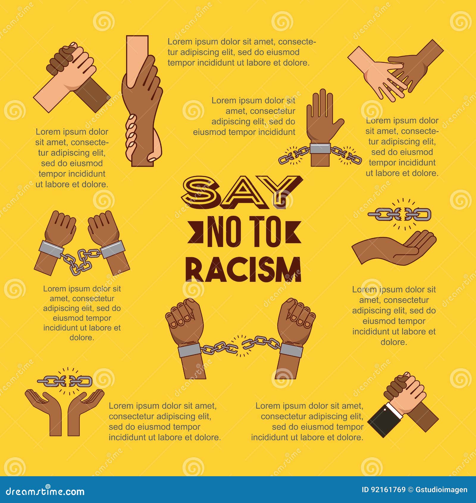 Stop racism image stock vector. Illustration of immigration - 92161769