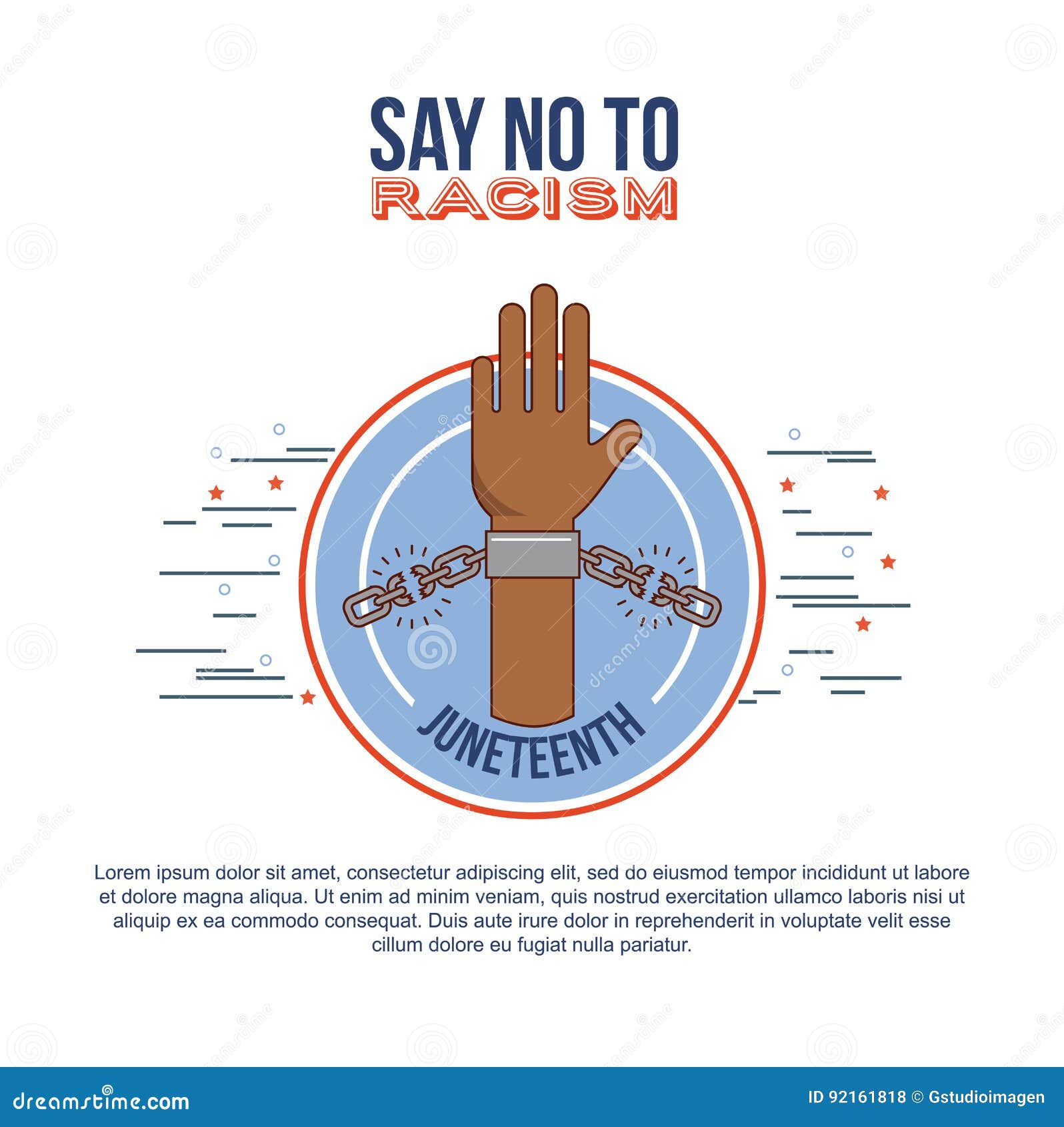 Stop racism image stock vector. Illustration of antiracism - 92161818