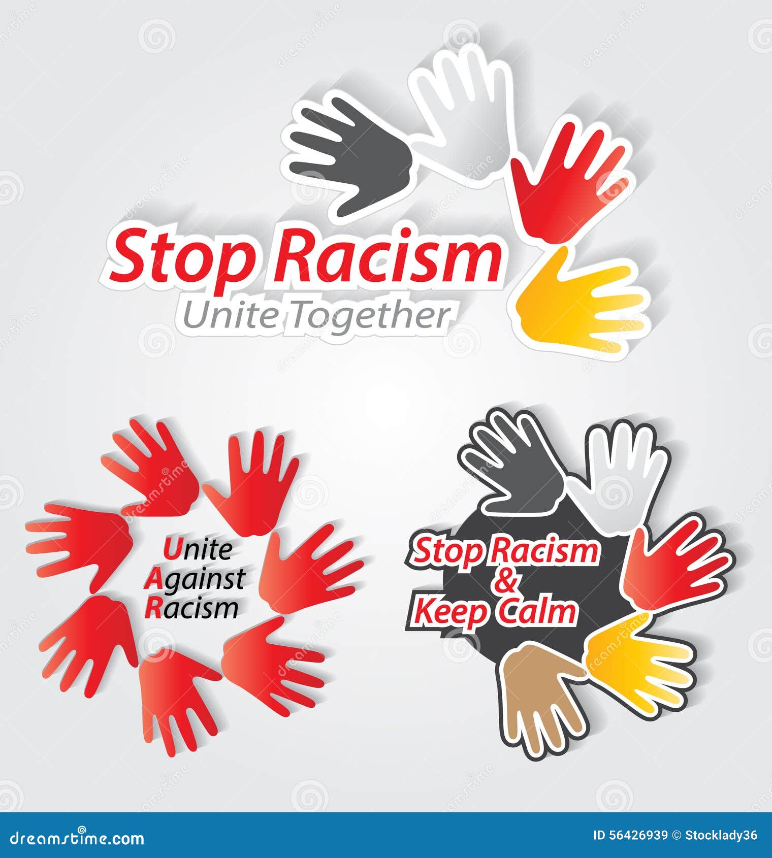 Stop racism label set stock vector. Illustration of prejudice - 56426939