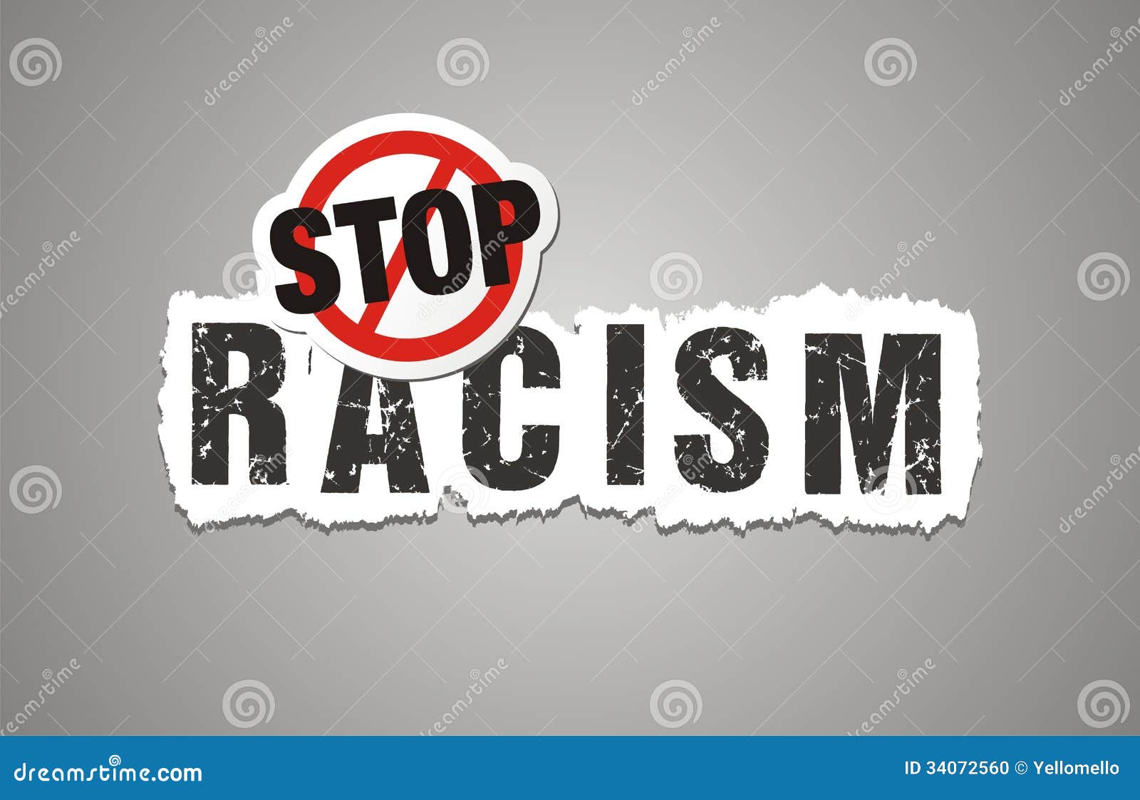 Stop Racism Poster, Beckdrop, Banner Stock Illustration - Image: 34072560