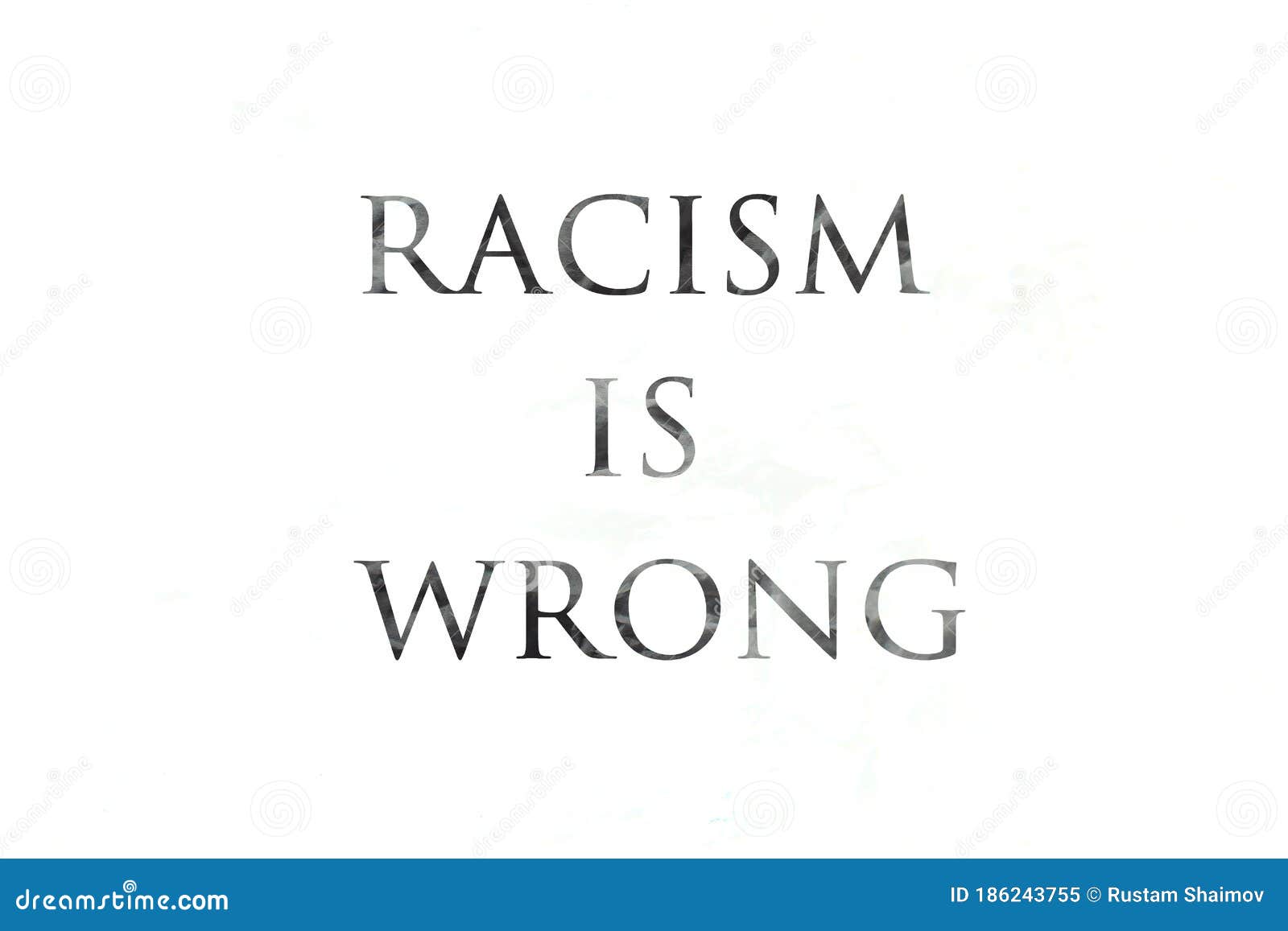 Stop Racism. Poster with Phrase Racism is Wrong Stock Illustration ...