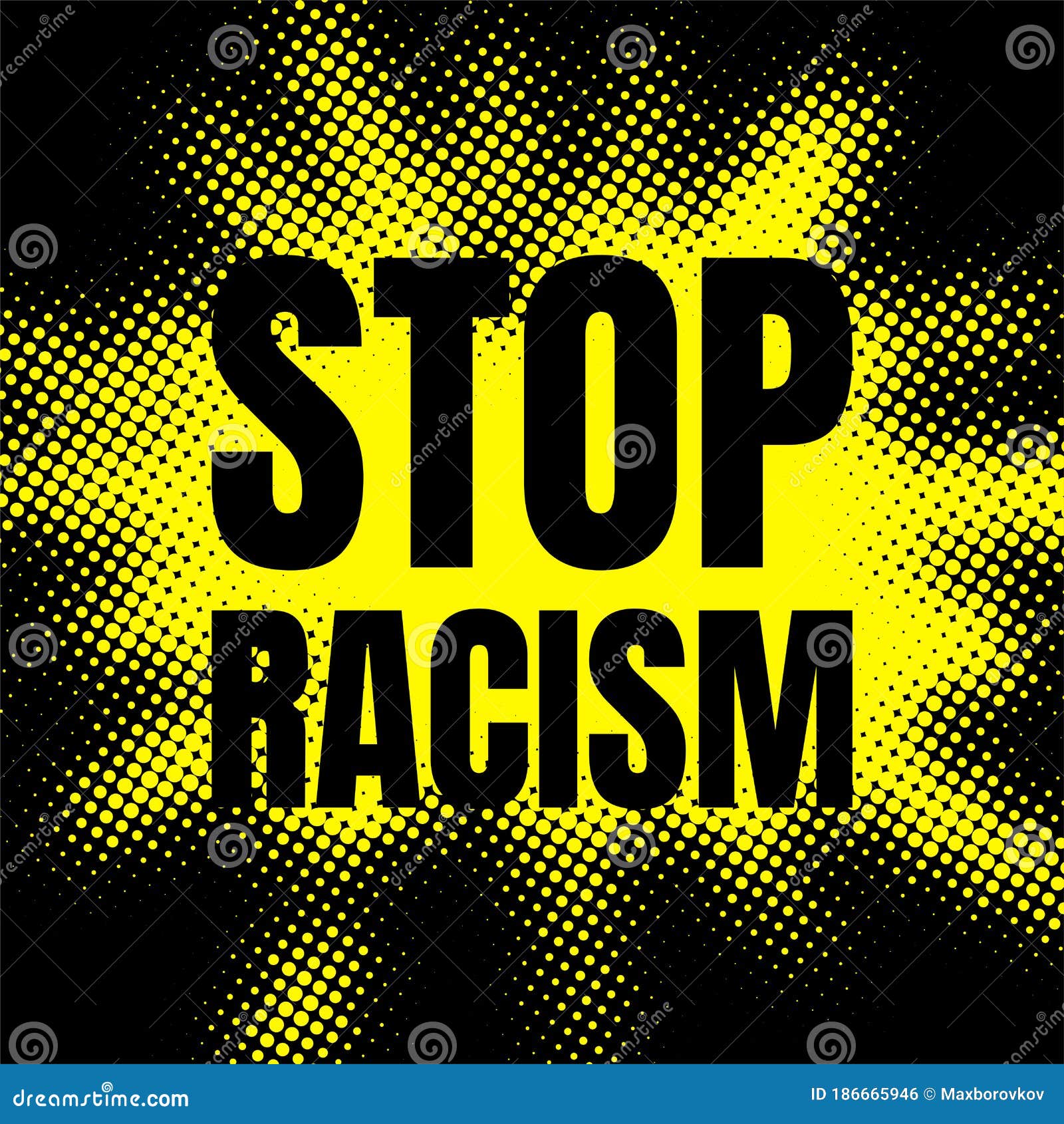 No To Racism Sign Thin Line Icon, Black Lives Matter Concept, Stop ...