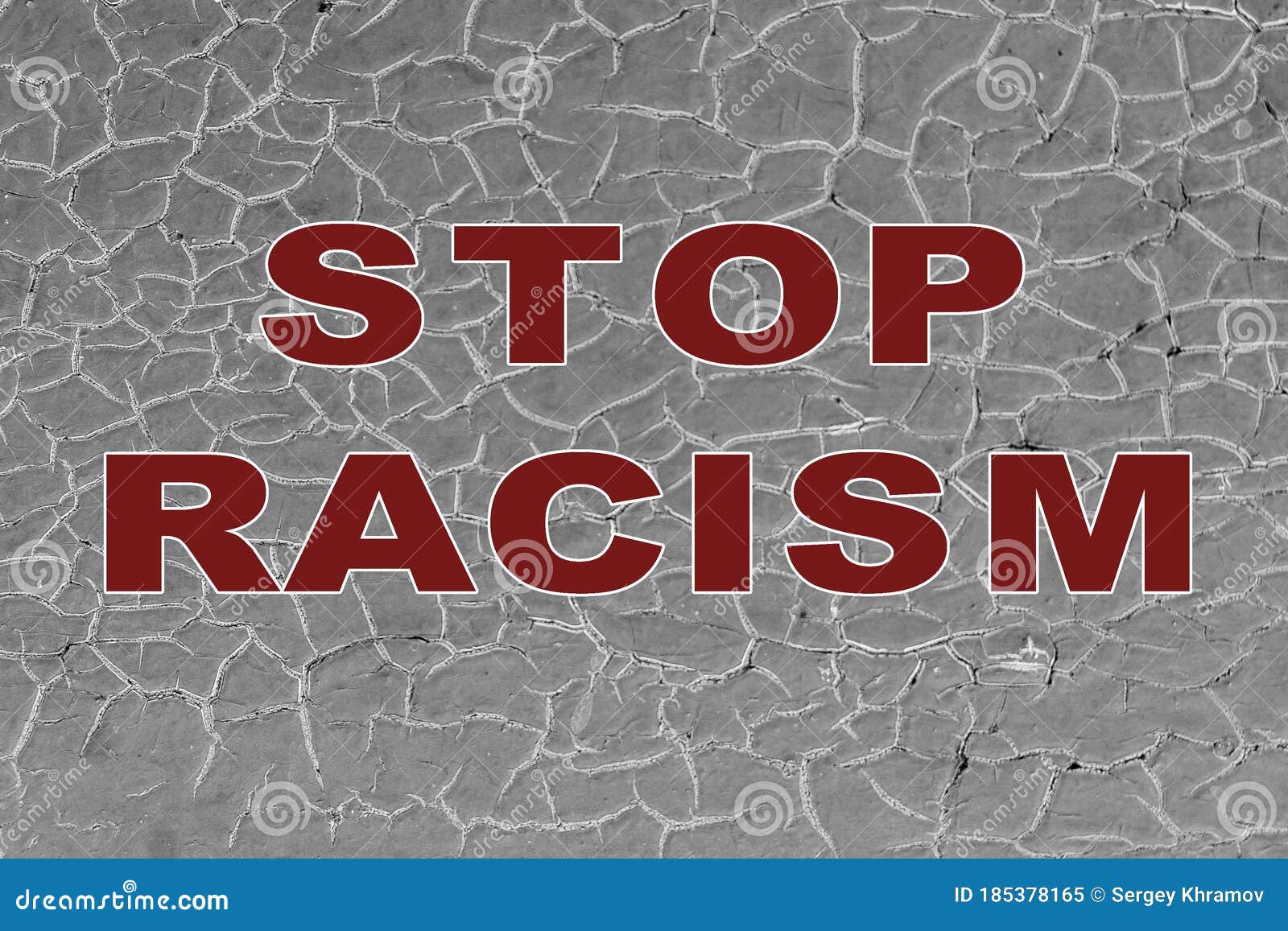 STOP RACISM Text Cracked Red Paint on a Metal Surface Stock ...