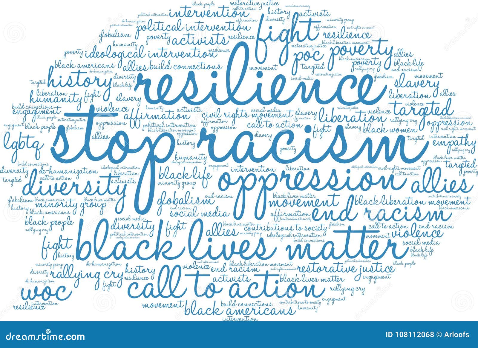 Stop Racism Word Cloud editorial stock photo. Illustration of build ...
