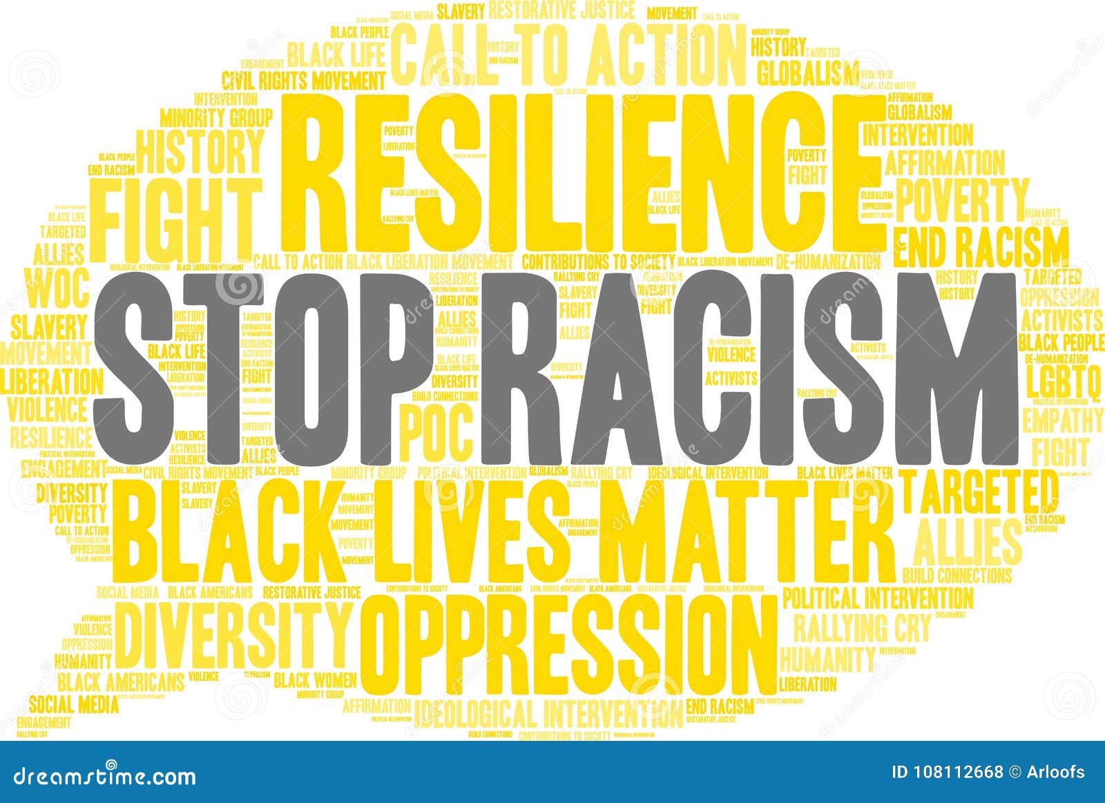 Stop Racism Word Cloud editorial stock photo. Illustration of civil ...