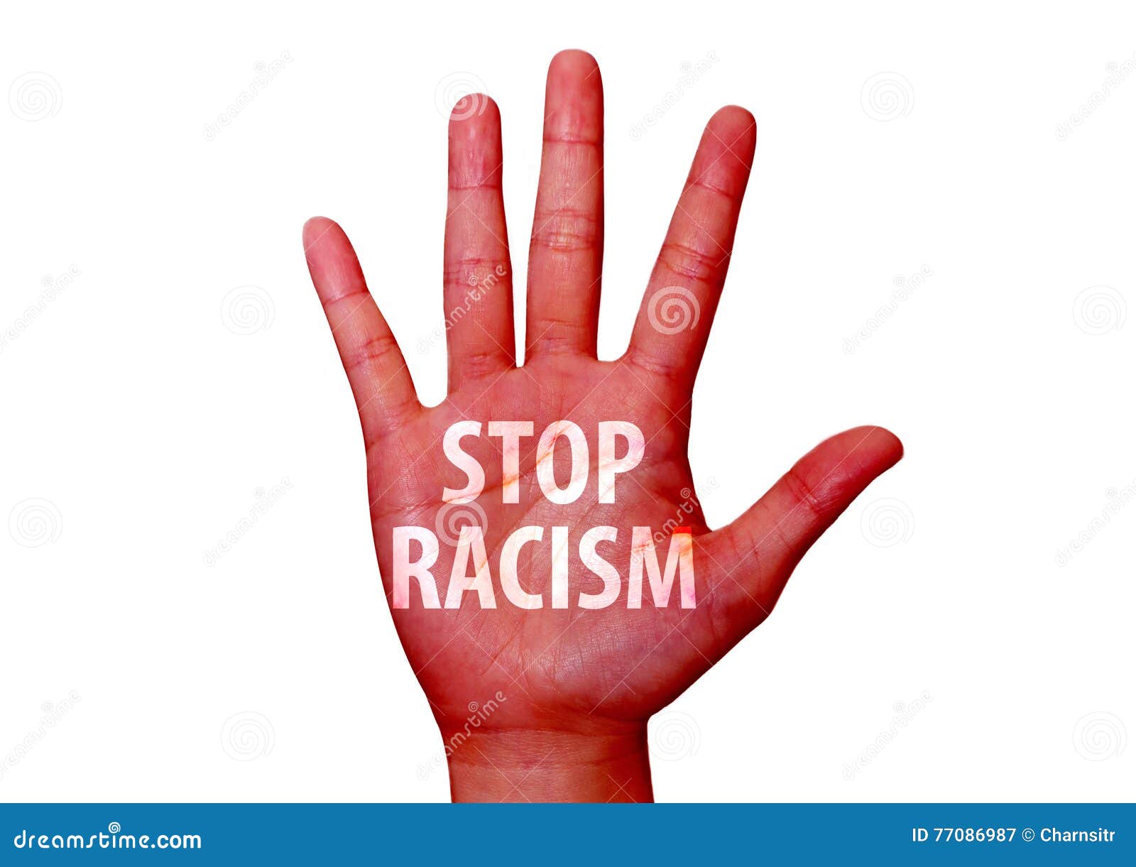 Stop Racism Written on a Hand Stock Image - Image of discriminate ...