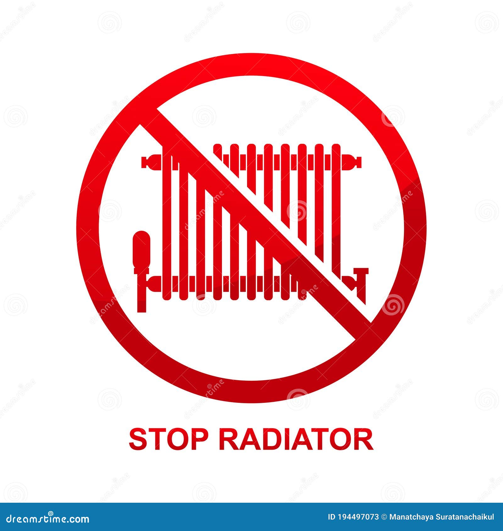Stop Radiator Sign Isolated on White Background Stock Vector ...