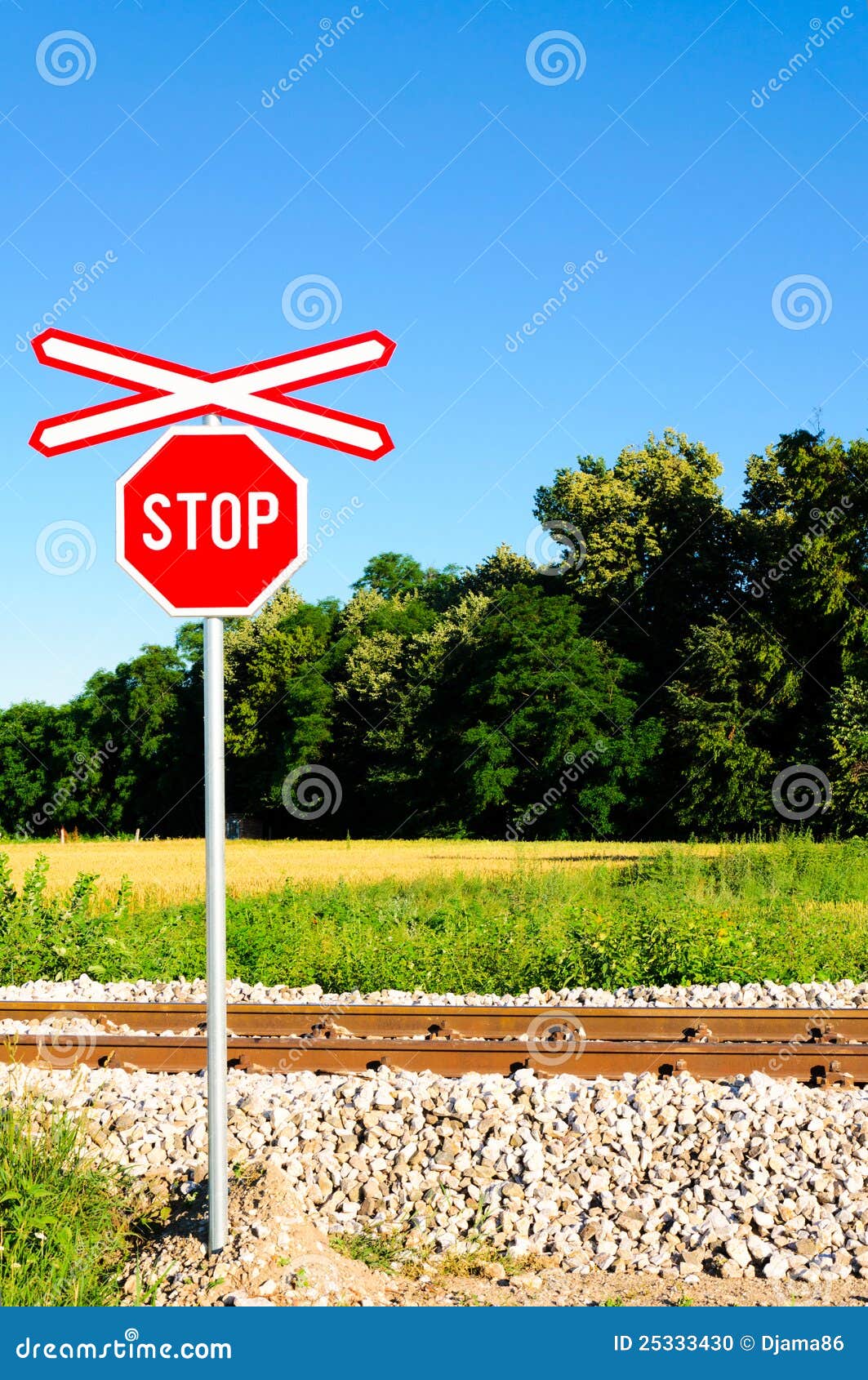 Stop rail stock photo. Image of crossroad, bright, roadsign - 25333430