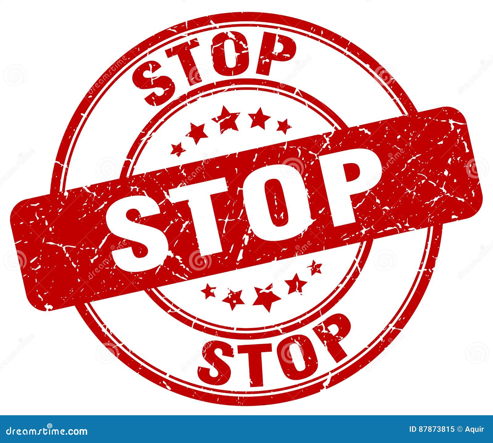 Stop Red Grunge Round Vintage Stamp Stock Vector - Illustration of ...