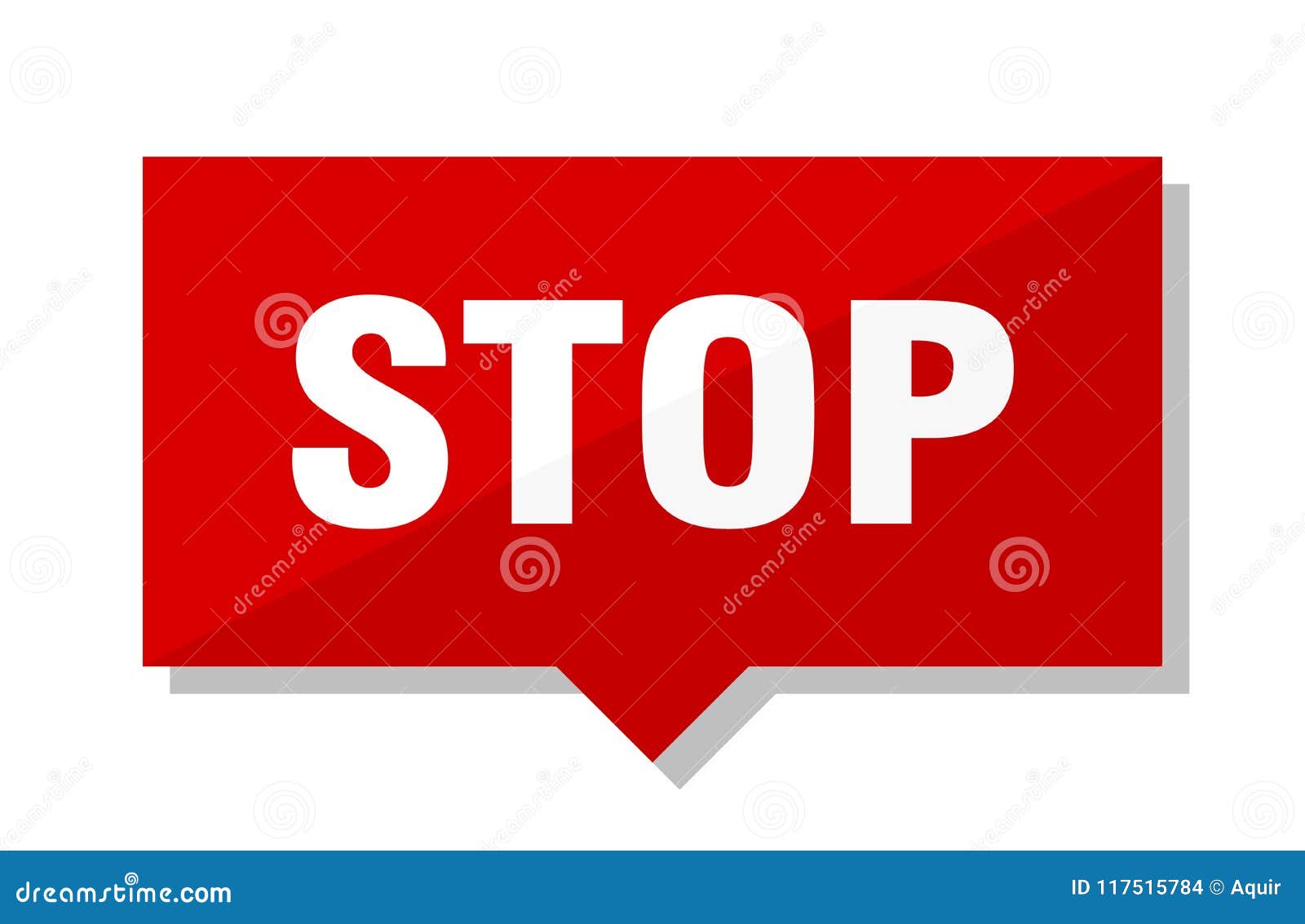 Stop red tag stock vector. Illustration of speak, note - 117515784
