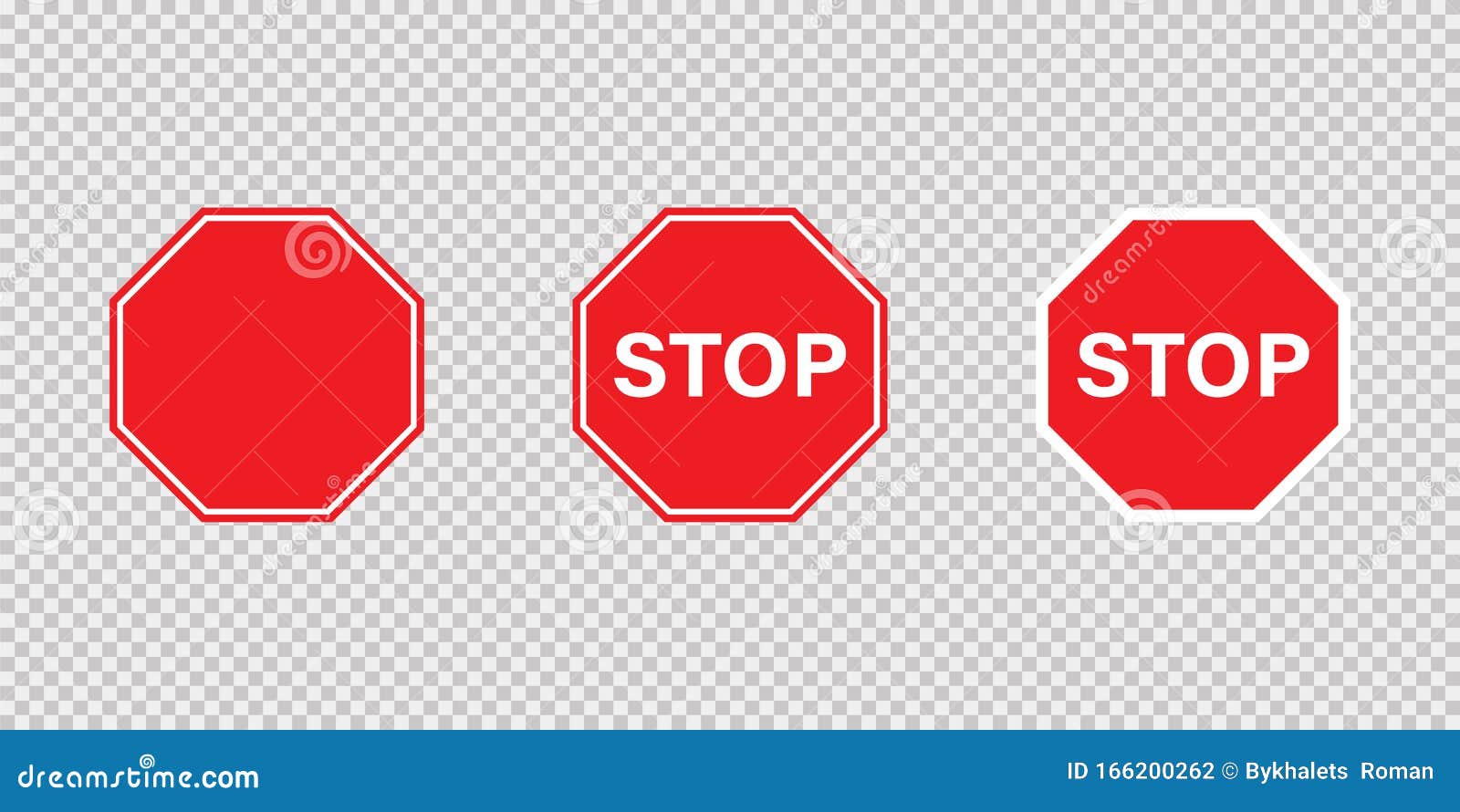 Stop Red Traffic Sign. Red Road Isolated Symbol. Attention Road Element ...
