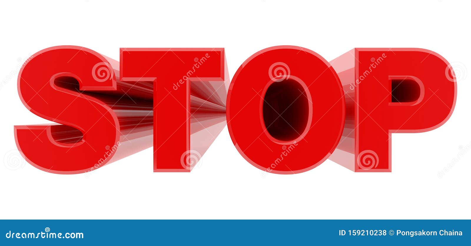STOP Red Word on White Background Illustration 3D Rendering Stock ...