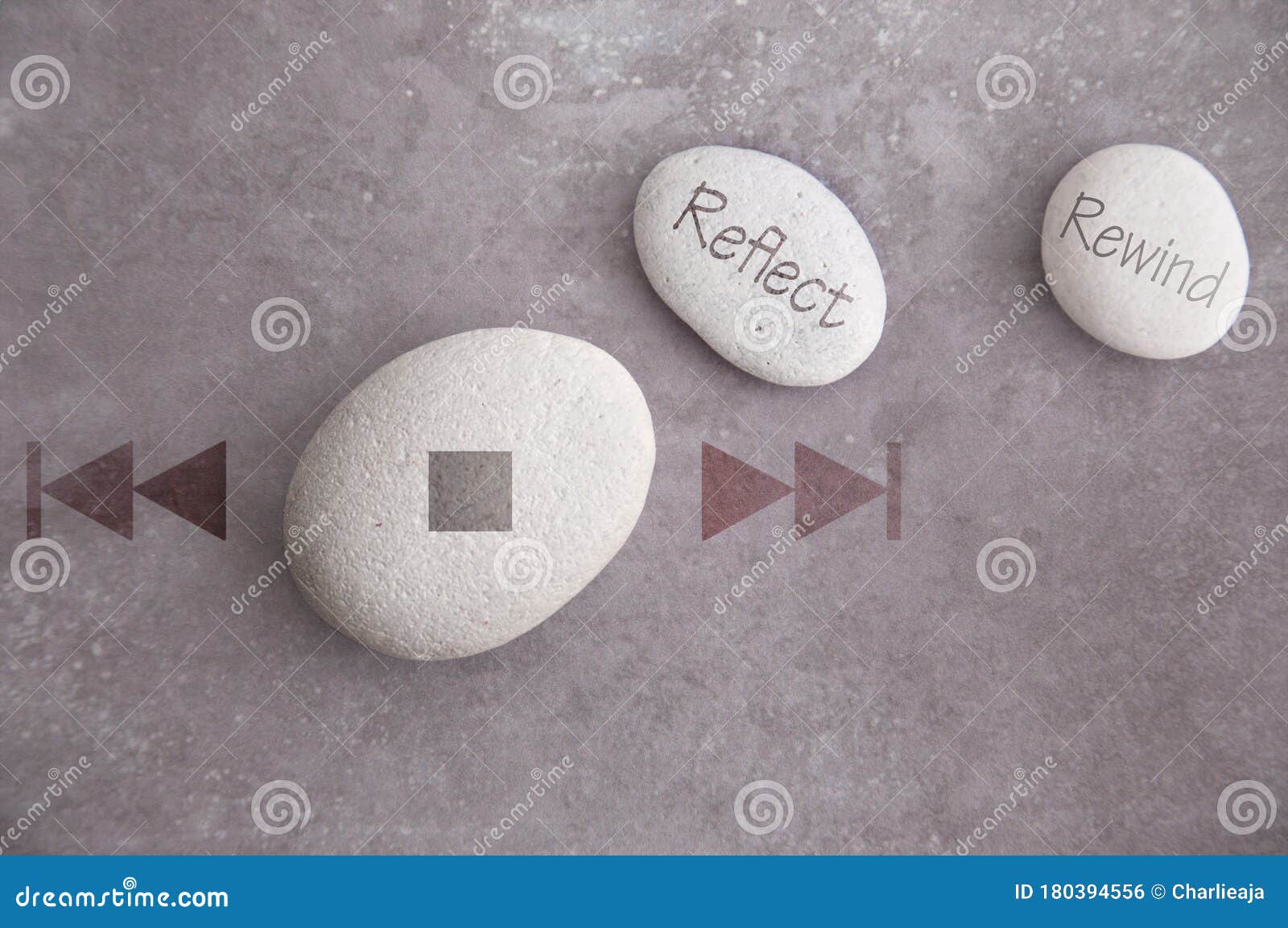 Stop Reflect Rewind Zen Stones Stock Photo - Image of meditate, pebble ...