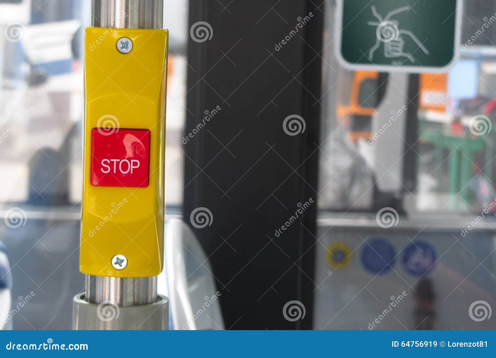 Stop on Request Button on Bus Stock Image - Image of urban, town: 64756919
