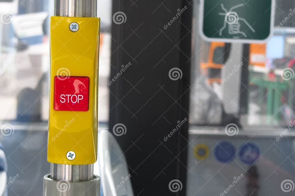 Stop on Request Button on Bus Stock Image - Image of urban, town: 64756919