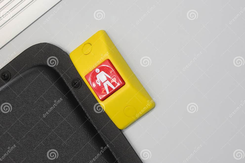 Stop on Request Button on Bus Stock Image - Image of space, urban: 64757049
