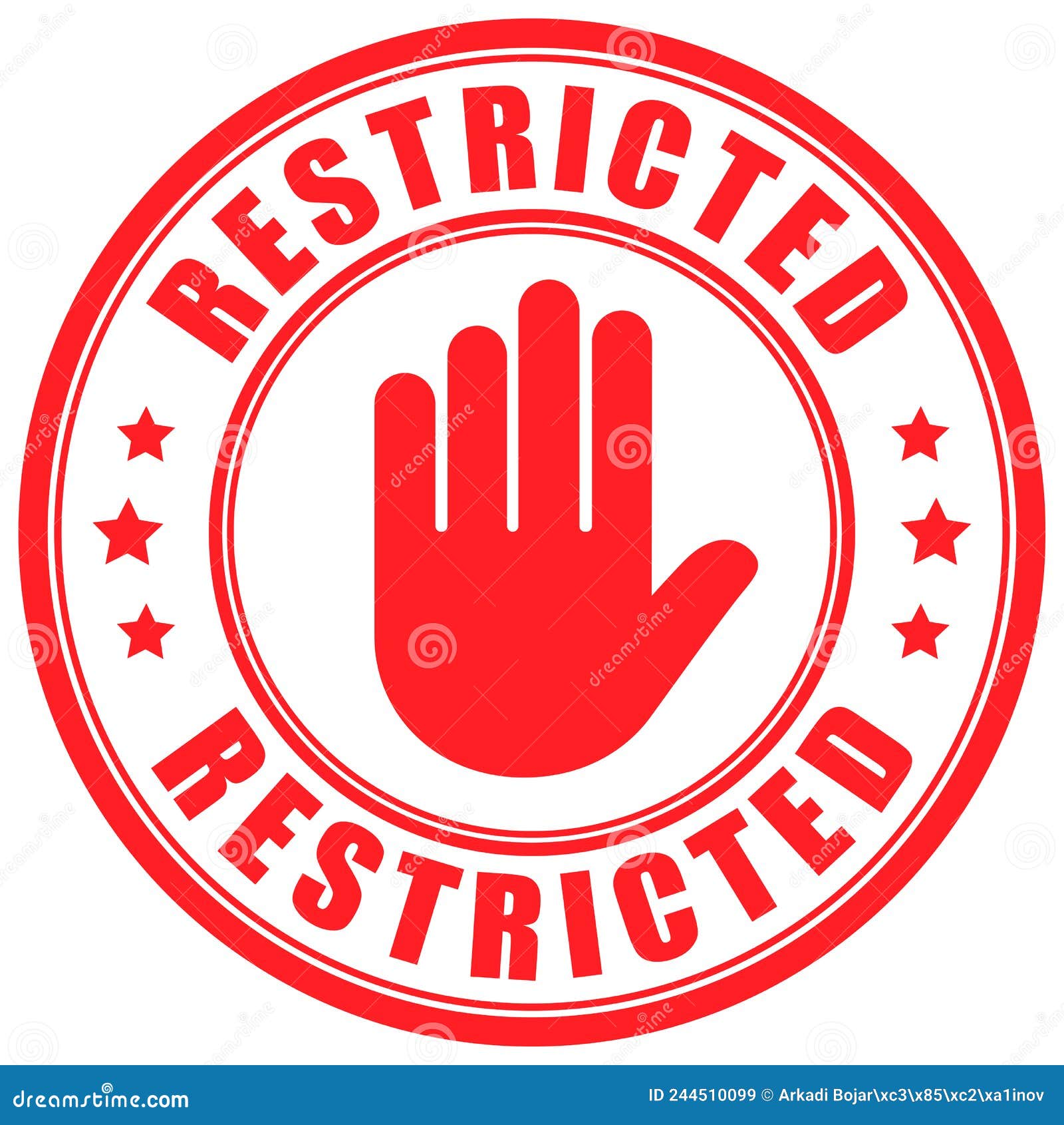Stop restricted sign stock vector. Illustration of graphics - 244510099