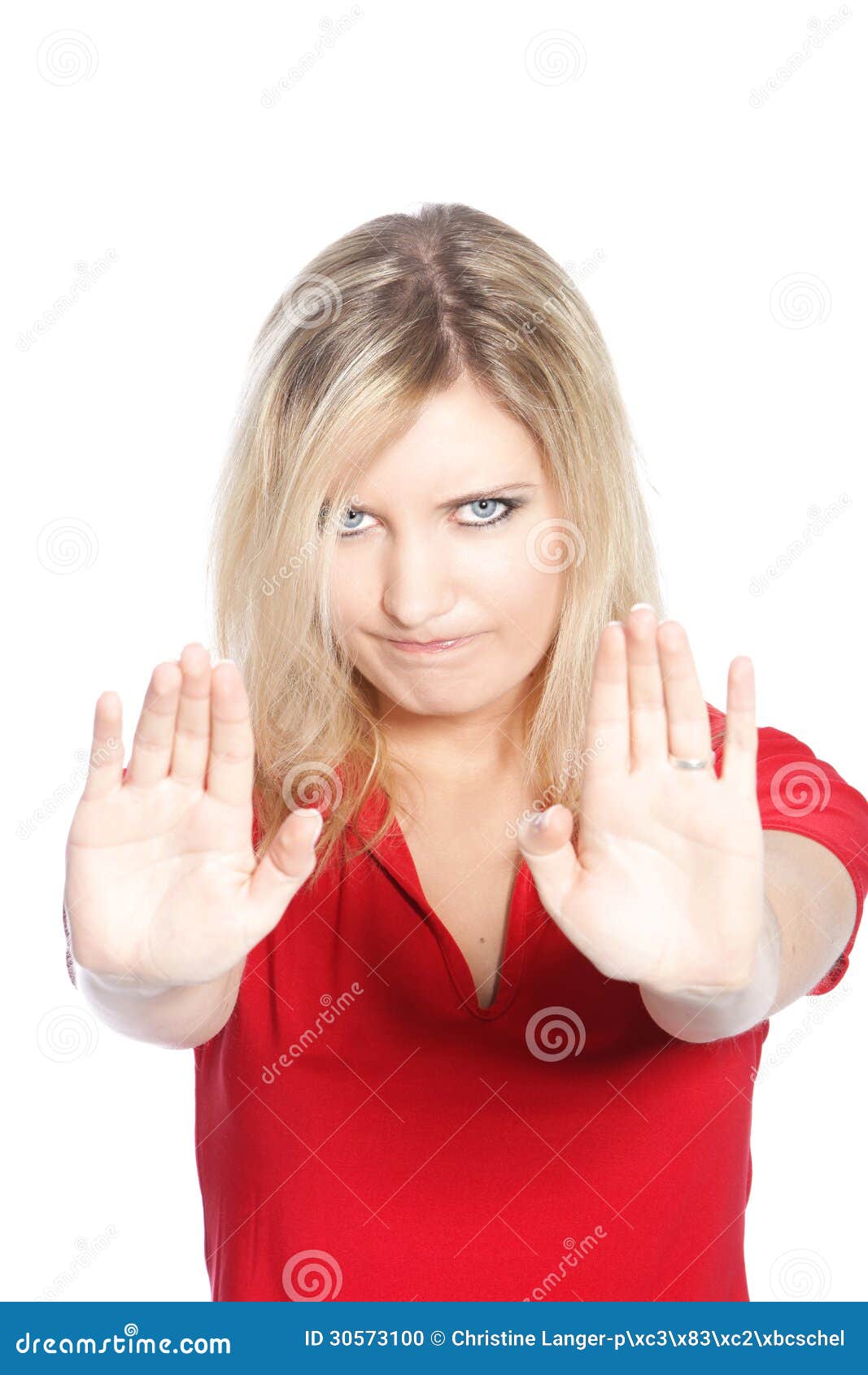 Stop right there stock photo. Image of blond, sign, firm - 30573100