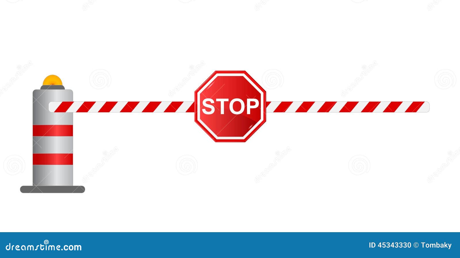 Stop road barrier, stock illustration. Illustration of road - 45343330