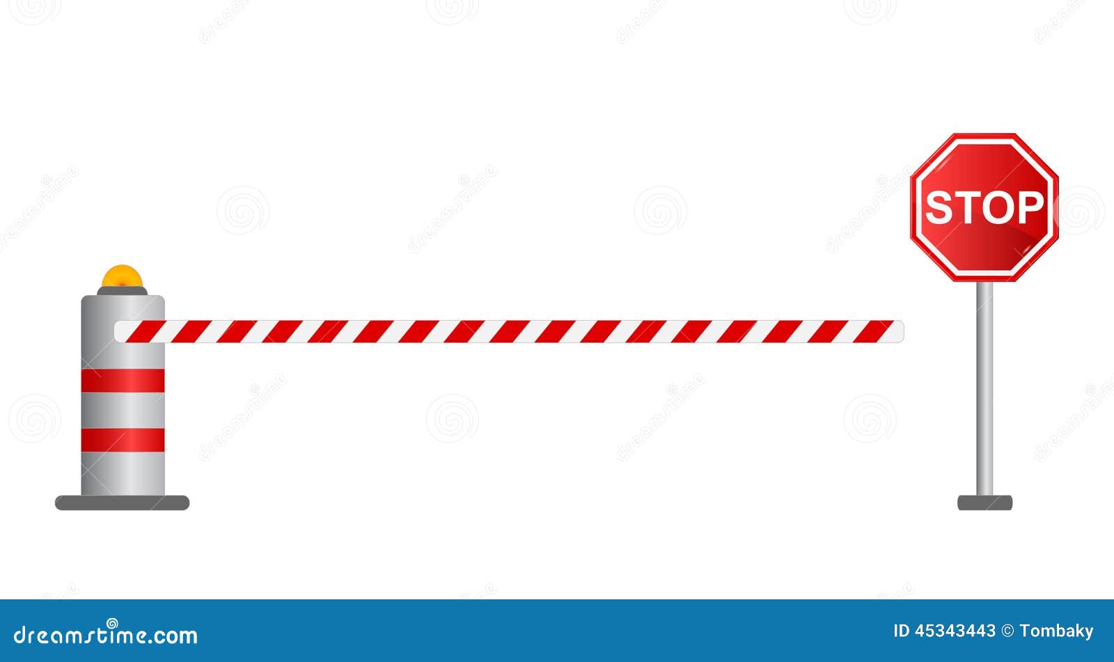 Stop road barrier, stock illustration. Illustration of road - 45343443