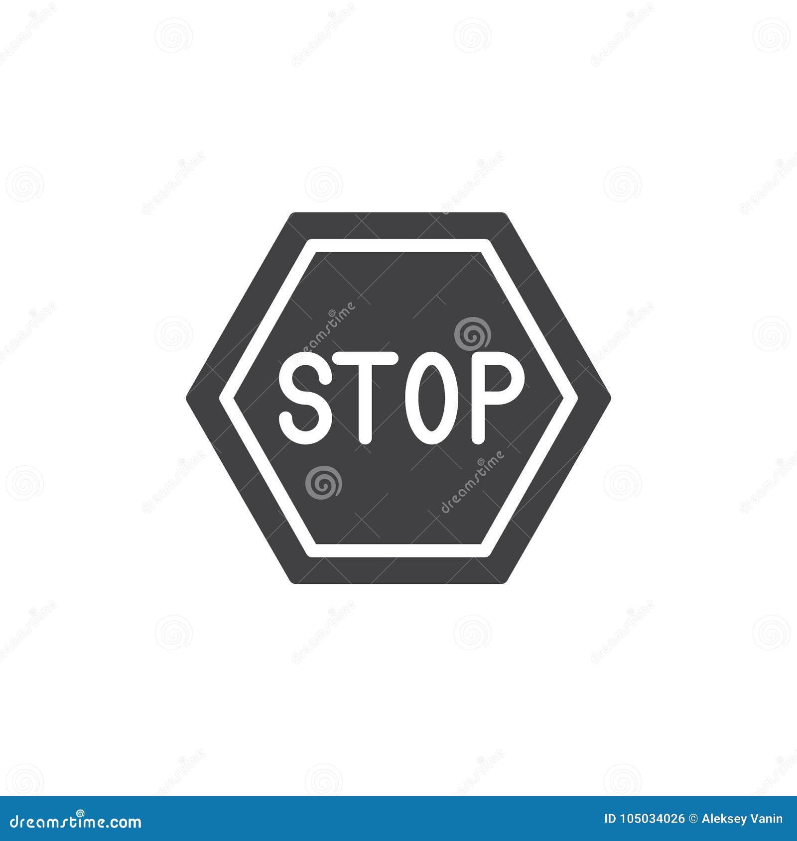 Stop road icon vector stock vector. Illustration of stop - 105034026