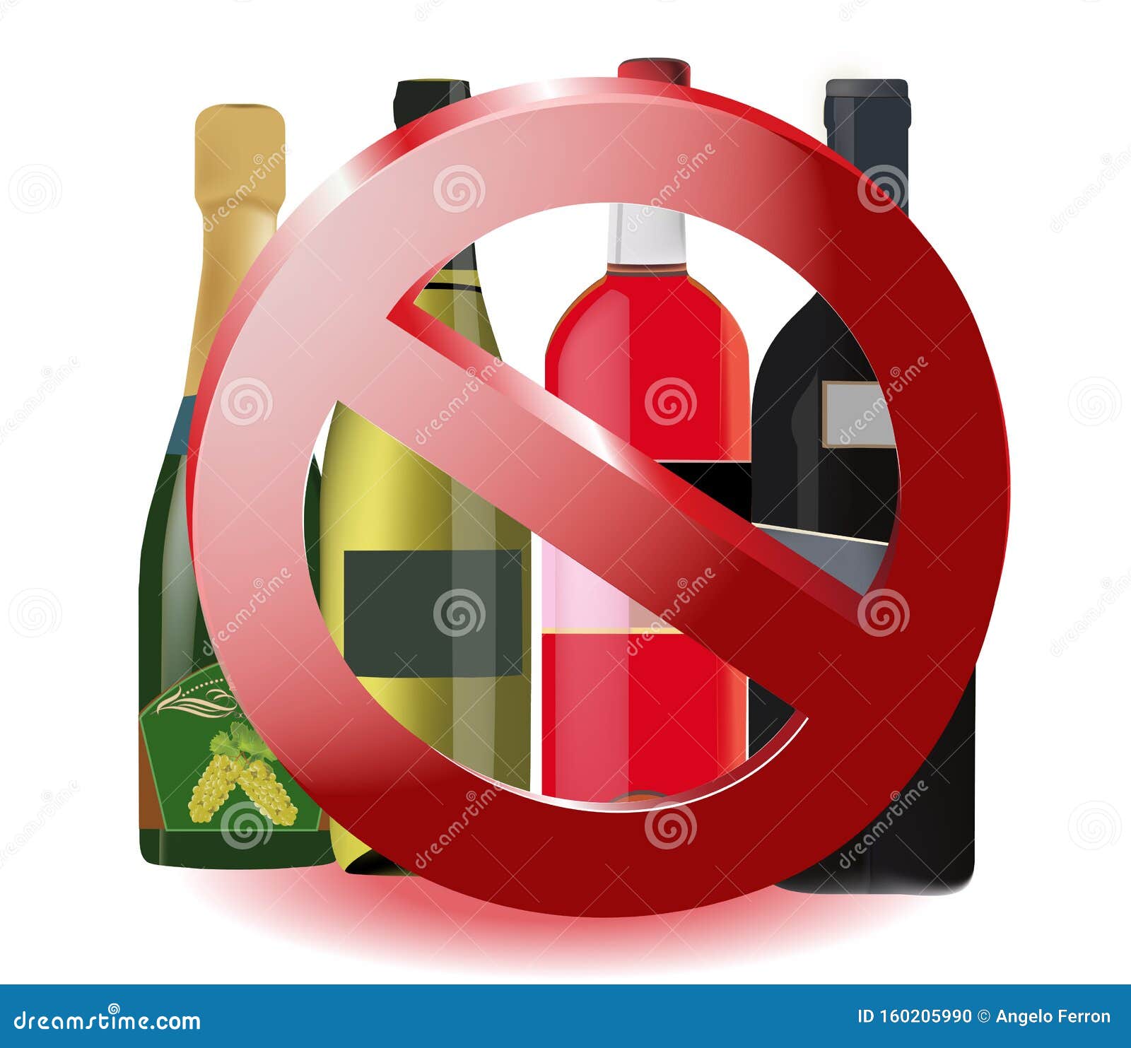 Stop Road Sign with Behind Alcohol Drinks Stock Vector - Illustration ...