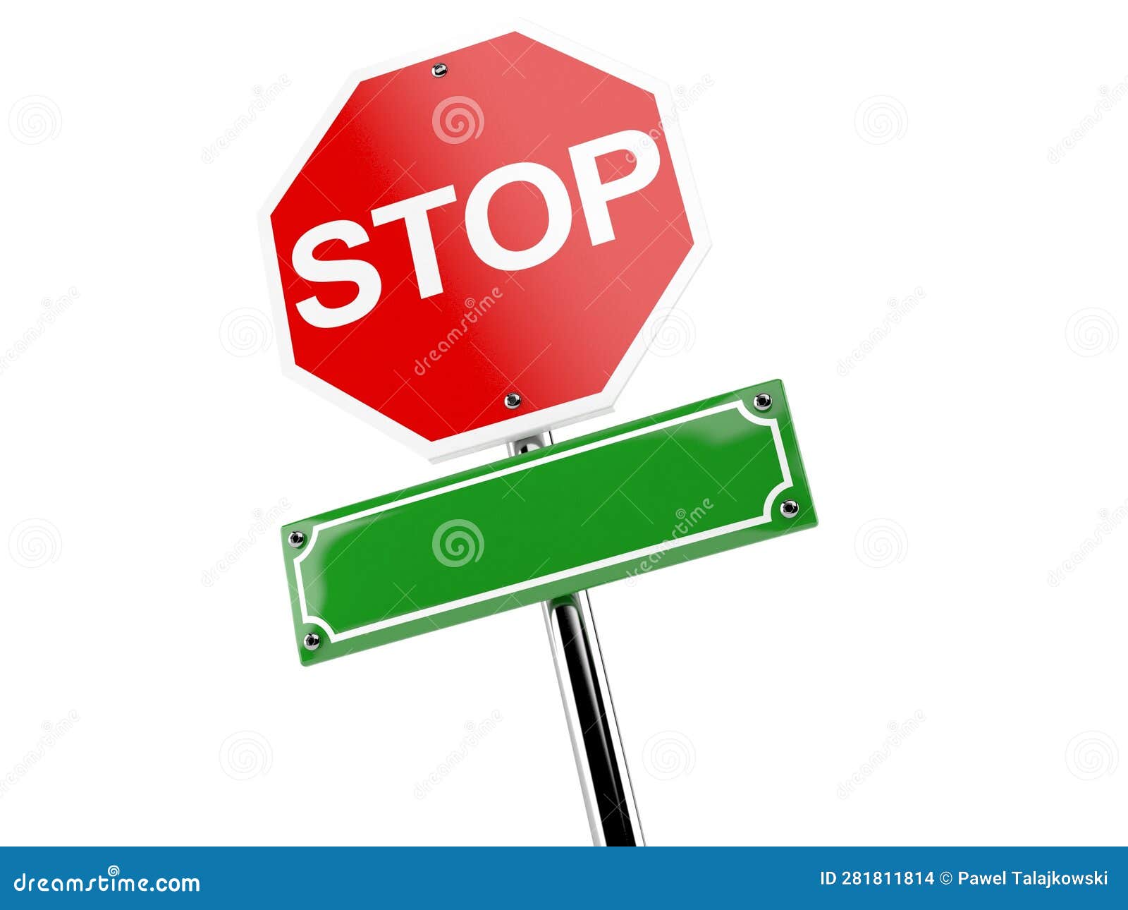 Stop Road Sign with Blank Space Stock Illustration - Illustration of ...