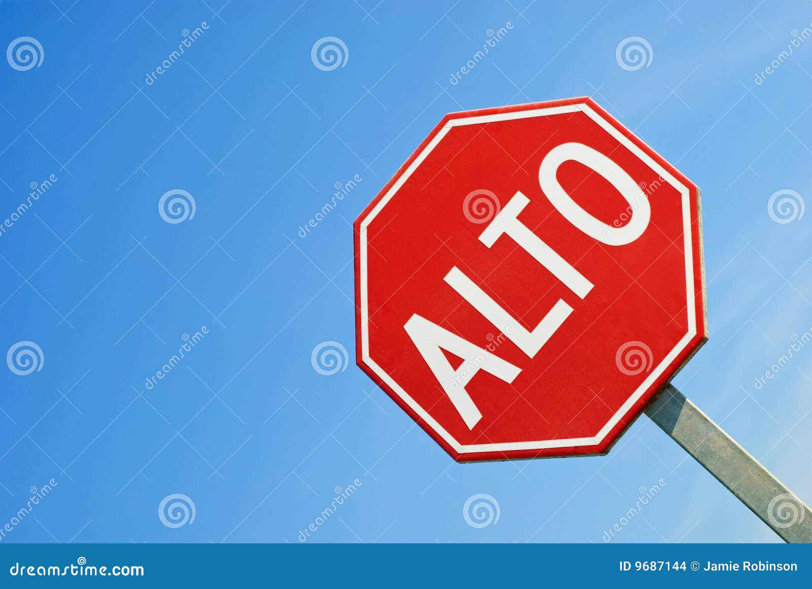 Stop Road Sign in Mexico, with the Words Stock Photo - Image of control ...