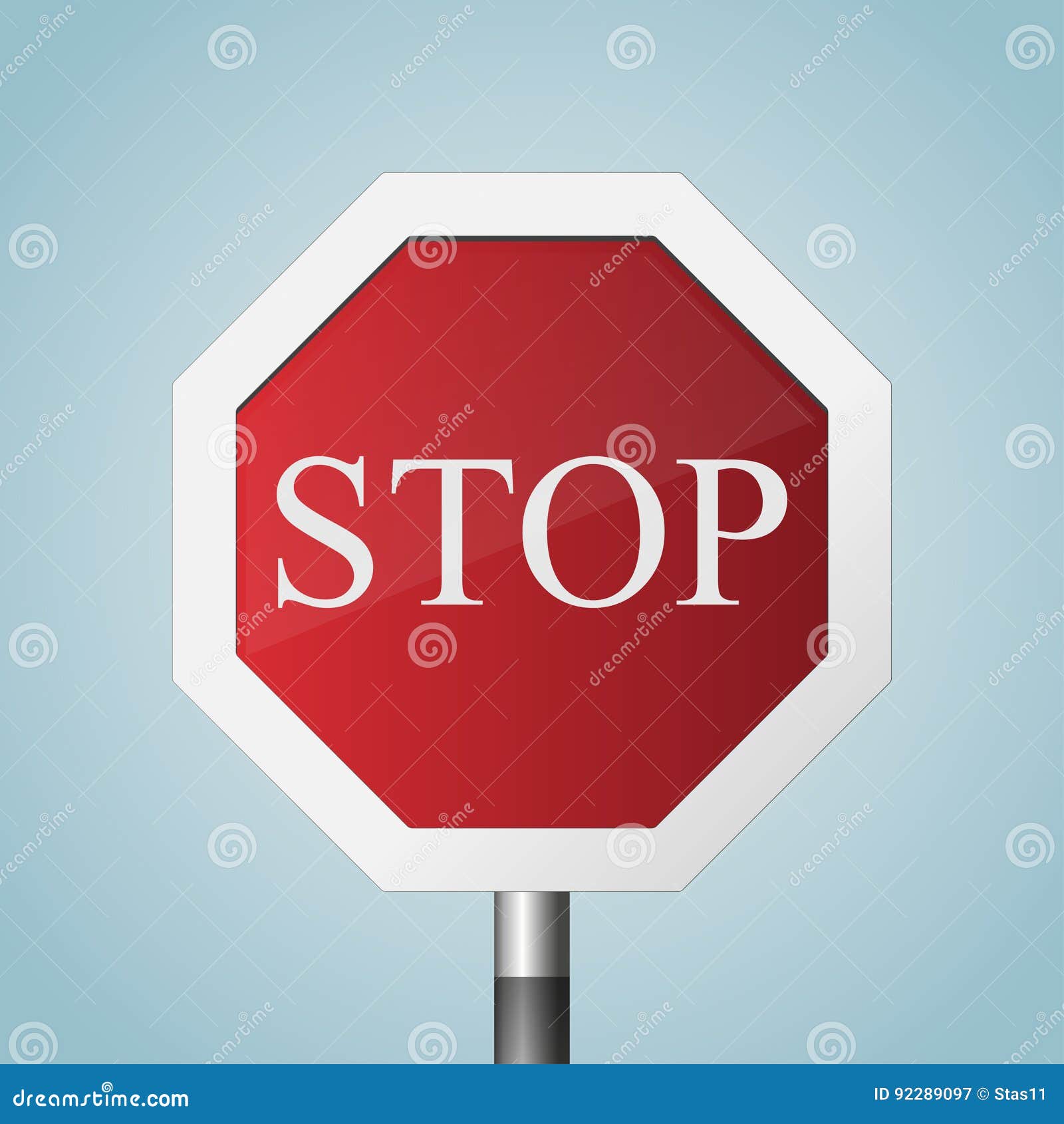 Stop Road Sign in Realistic Style. Vector Illustration Stock ...
