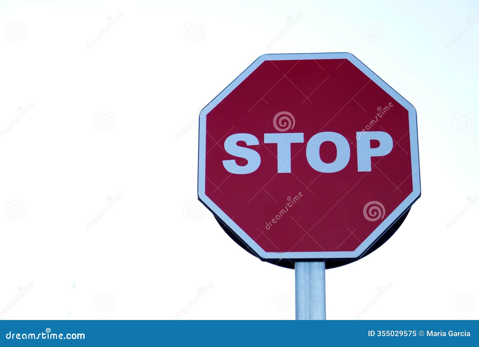 Stop Road Sign with White Background and Copy Space Stock Illustration ...