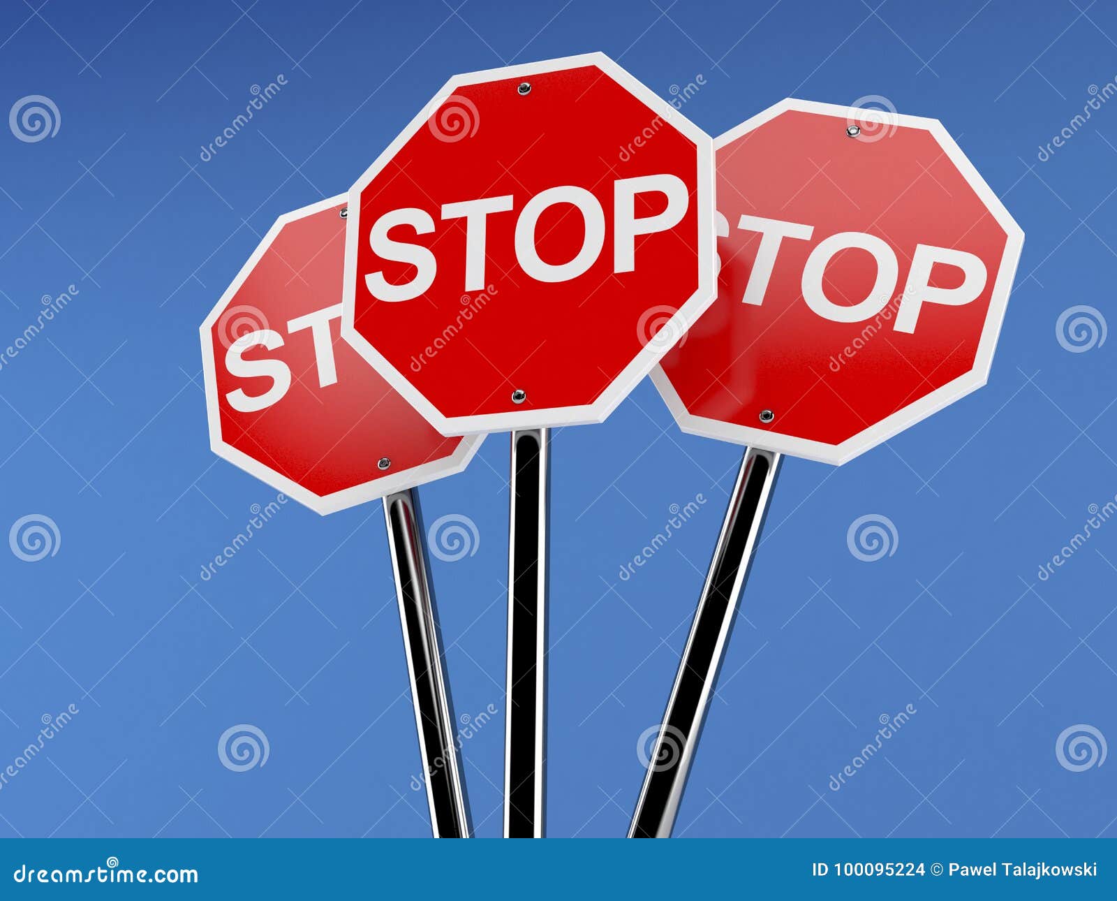 Stop road signs stock illustration. Illustration of danger - 100095224