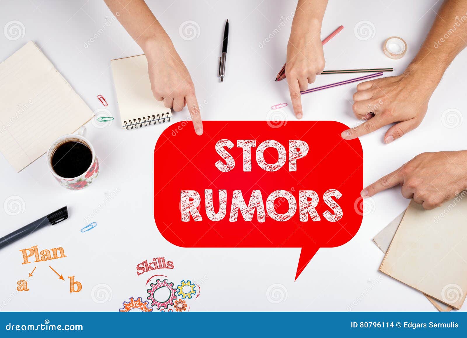 Stop Rumors. the Meeting at the White Office Table Stock Photo - Image ...