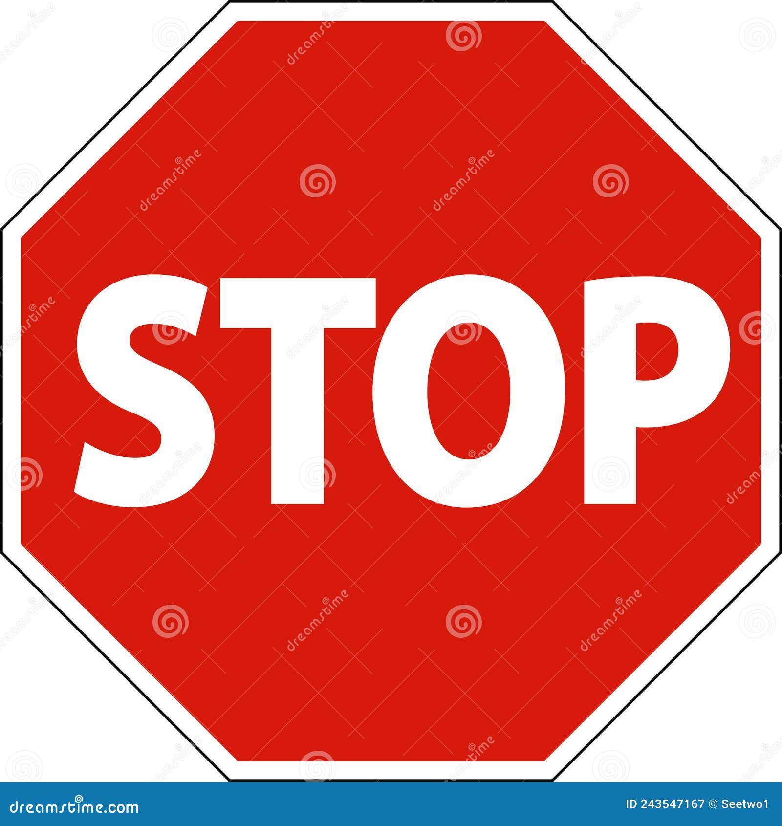 Stop Safety Sign on White Background Stock Vector - Illustration of ...