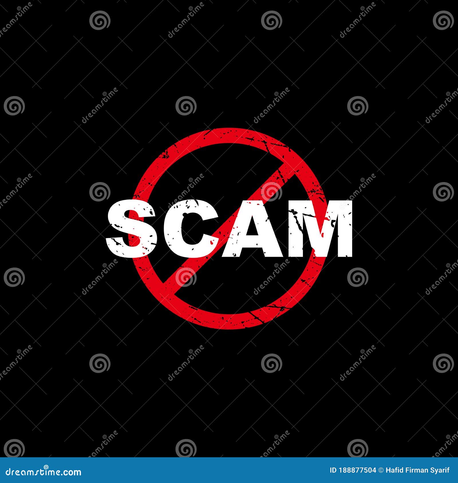 Stop Scam Illustration with Red Grunge Forbidden Sign, Stop Scam ...